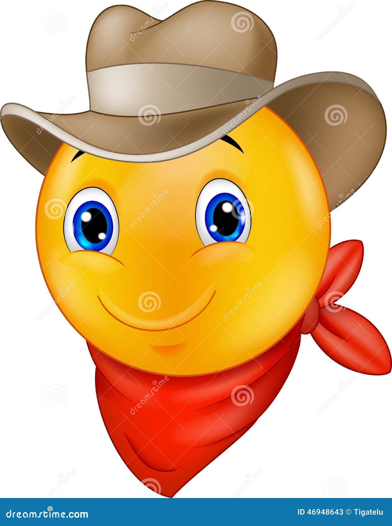 Cartoon Cowboy Smiley Emoticon Stock Vector - Illustration of happy ...