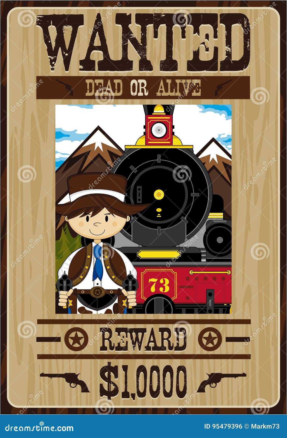 Cartoon Cowboy Wanted Poster Stock Vector - Illustration of cowboy ...