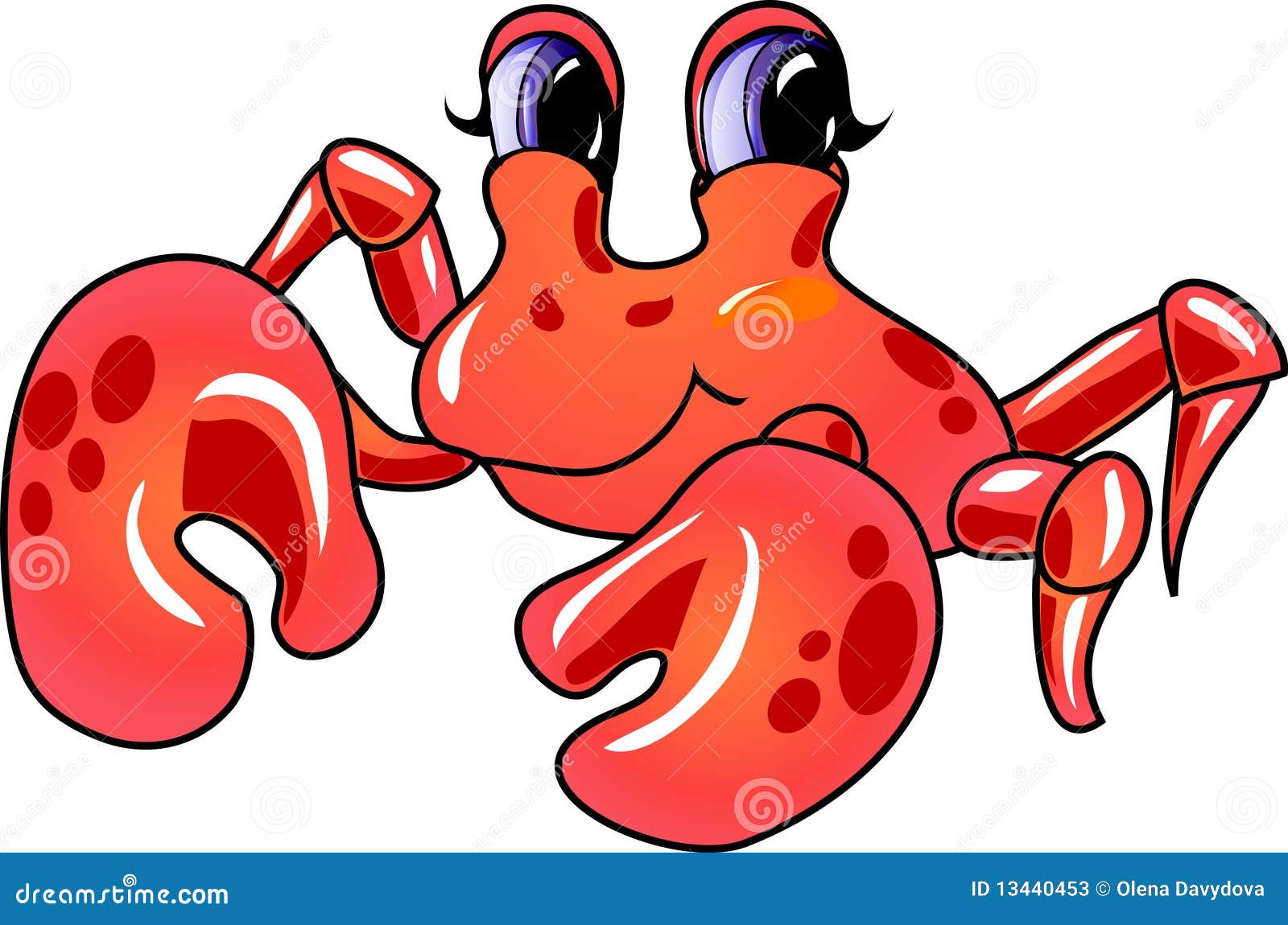 Cartoon Crab Vector Flat Illustration Fresh Seafood Icon Cute Red ...