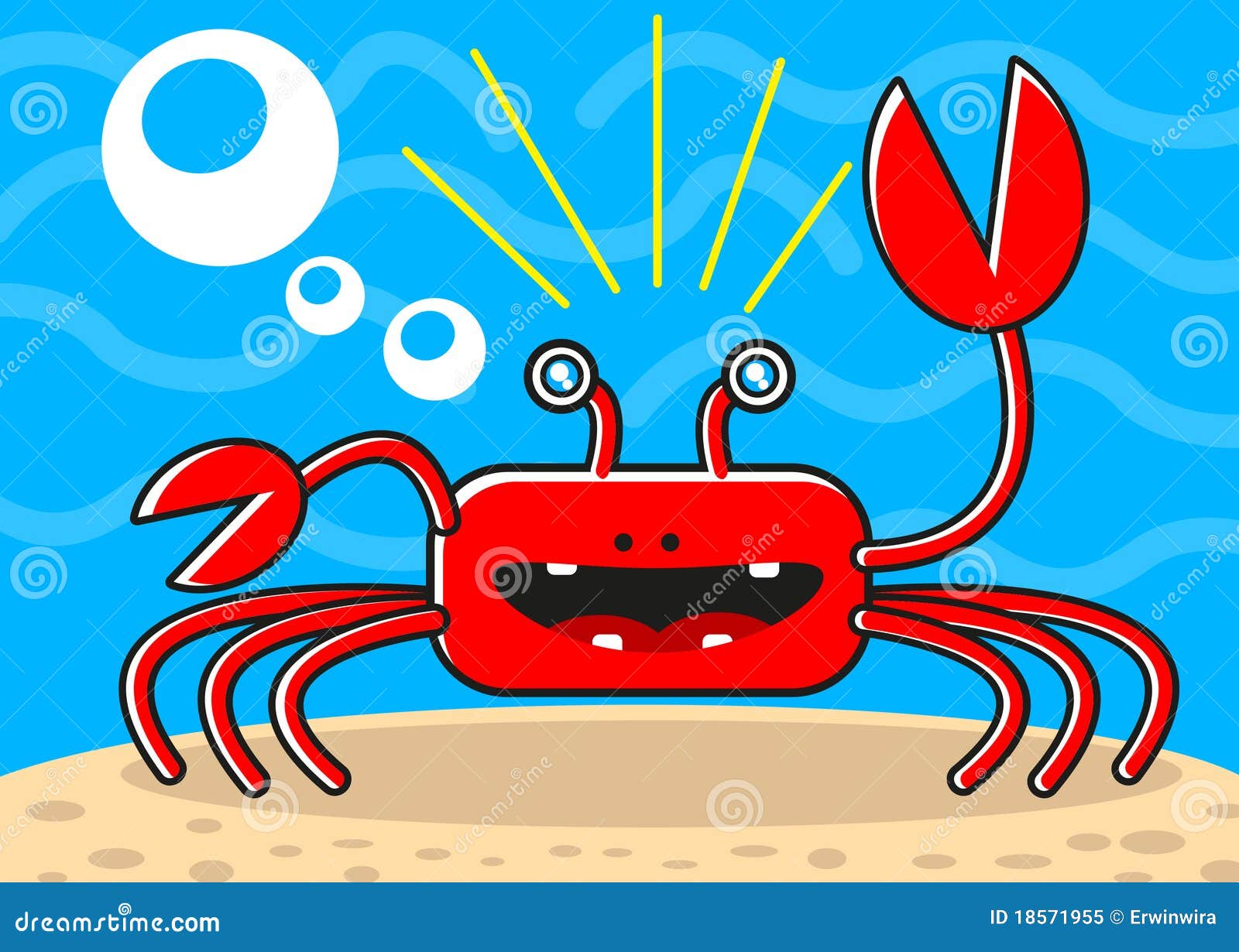 Cartoon crab stock vector. Illustration of clasp, life - 18571955