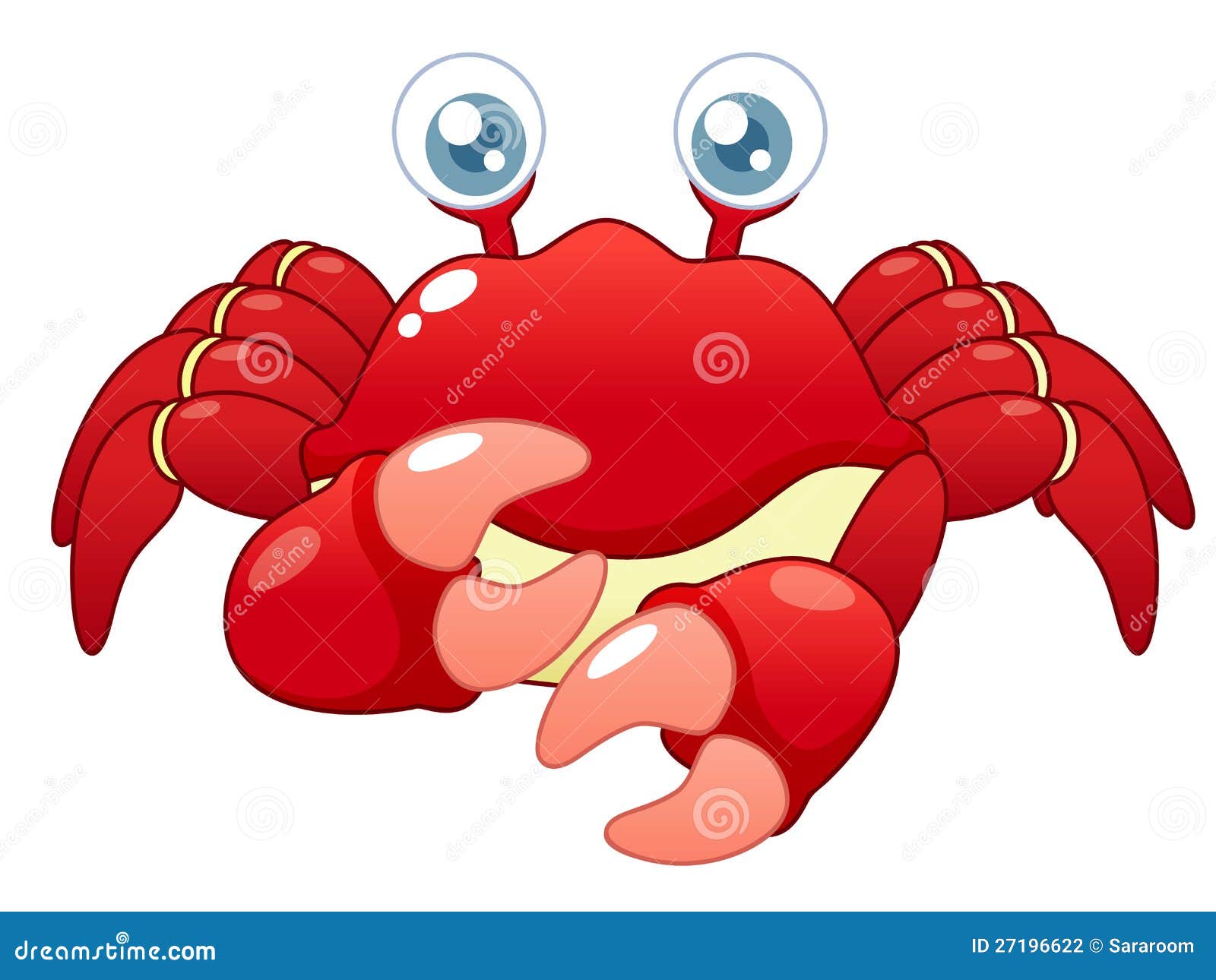 Cartoon crab stock vector. Illustration of seafood, meal - 27196622