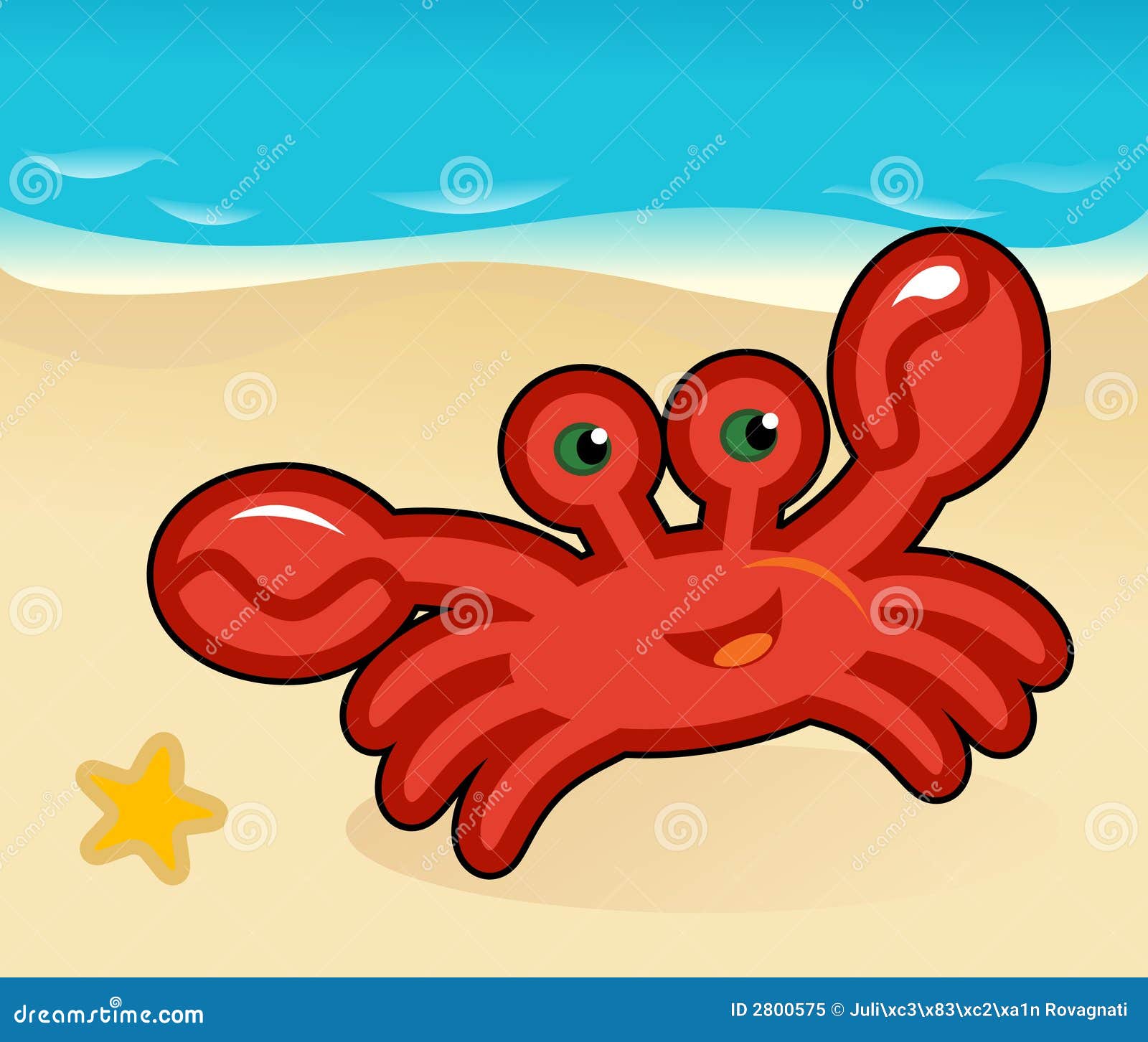 Cartoon crab stock vector. Illustration of crustacean - 2800575