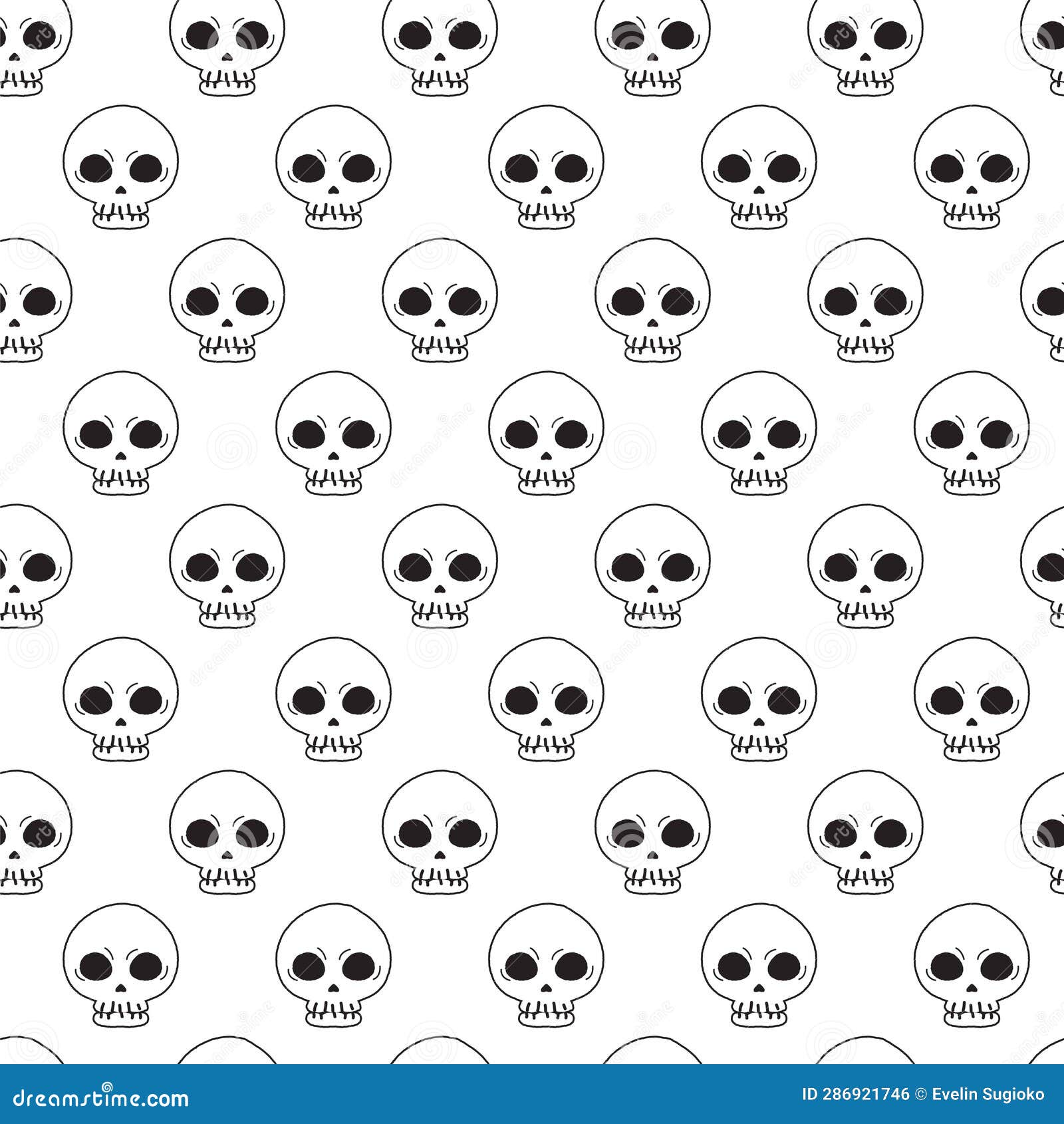 Cartoon Craniums Creeps Vector Seamless Pattern | CartoonDealer.com ...