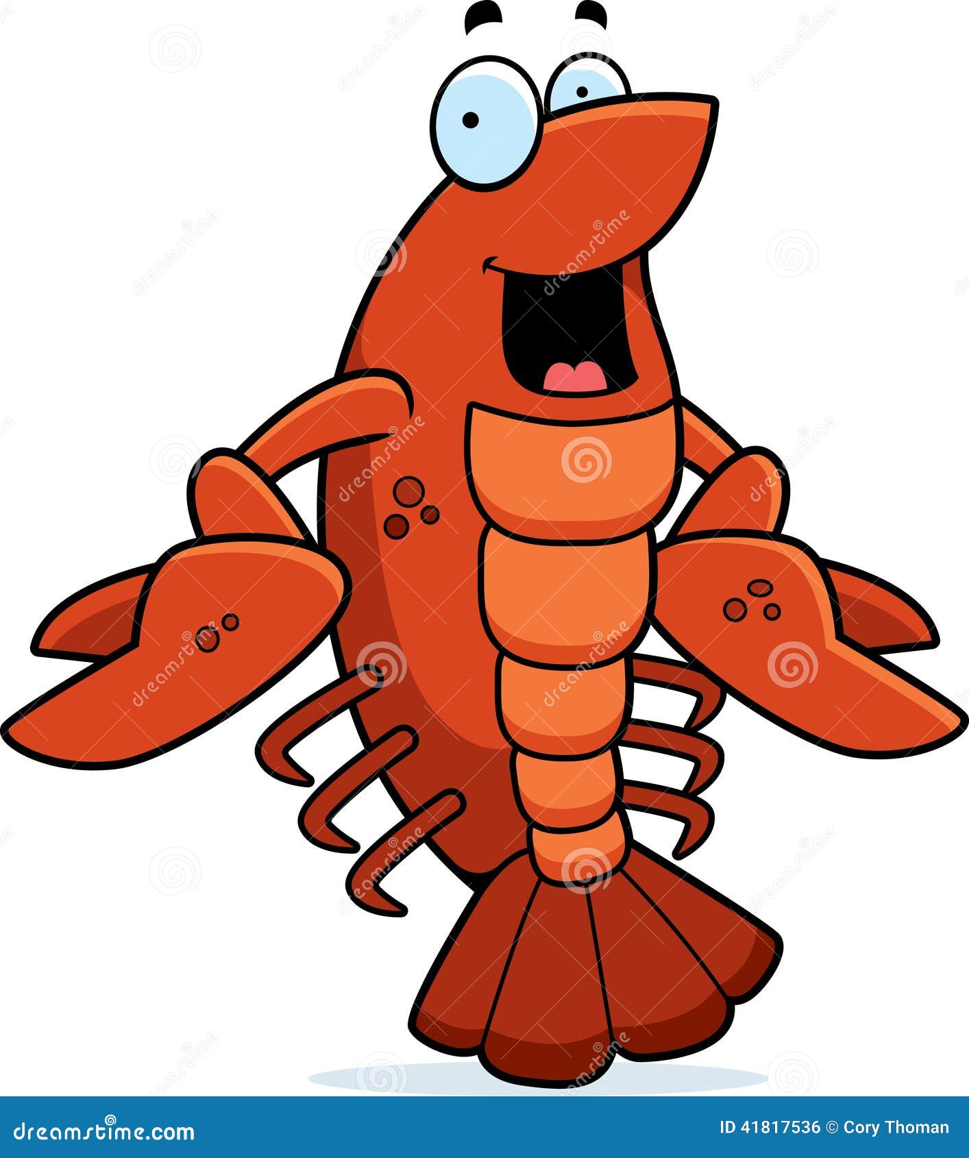 Cartoon Crawfish Smiling stock vector. Illustration of vector - 41817536