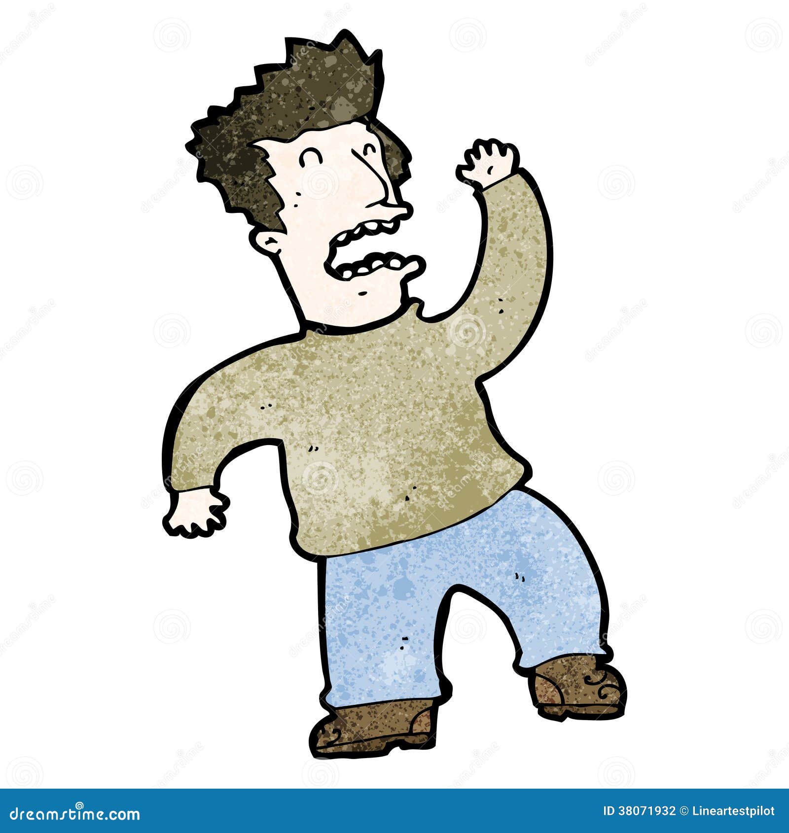 Cartoon crazy dancing man stock vector. Illustration of drawn - 38071932