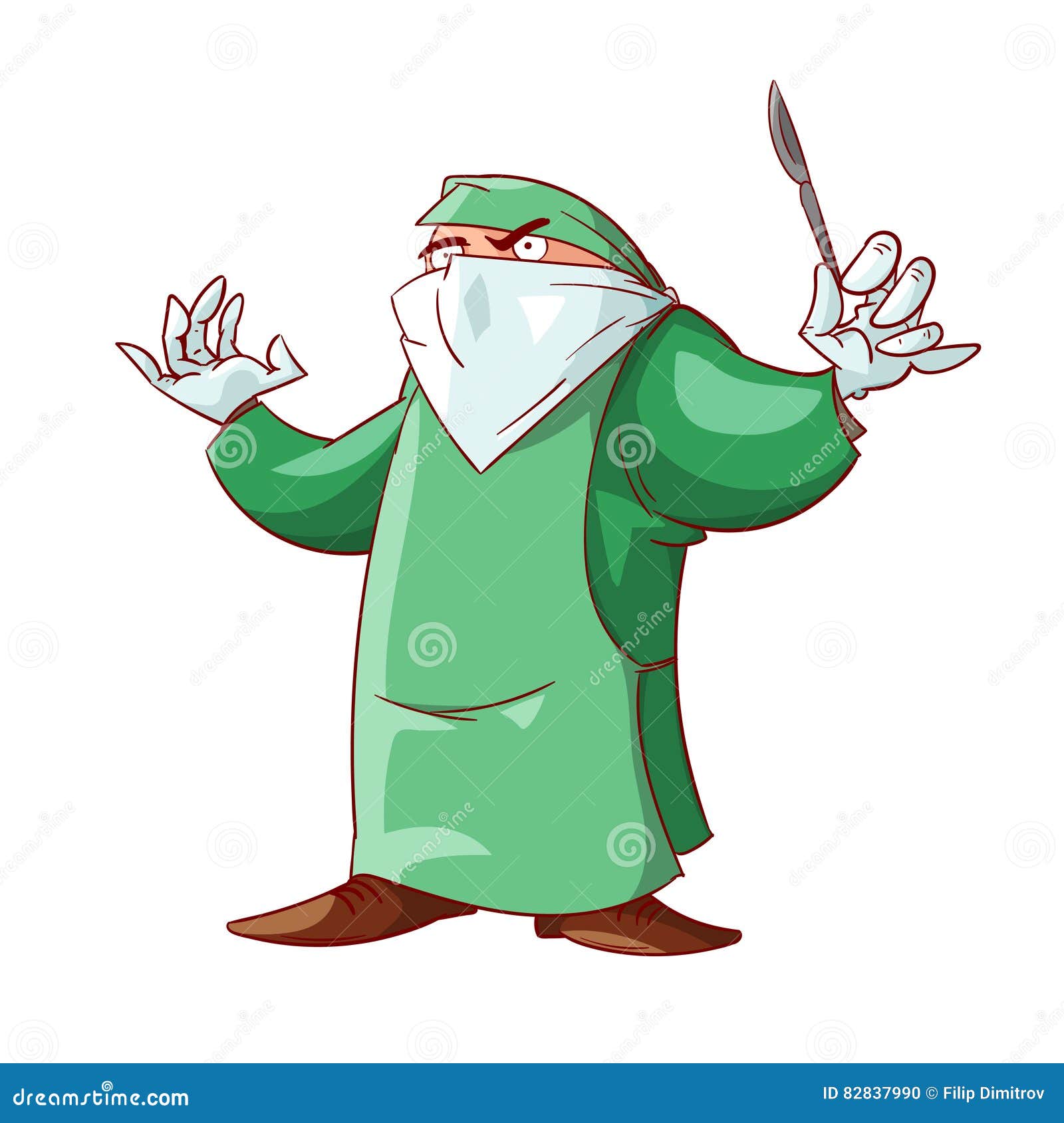 Cartoon crazy doctor stock vector. Illustration of surgeon - 82837990