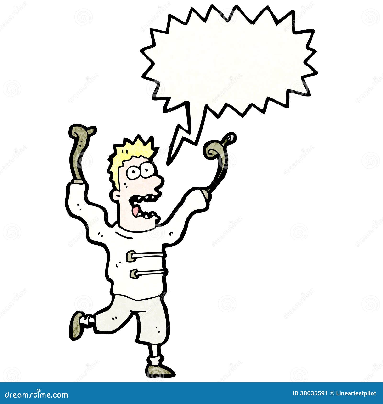 Cartoon Crazy Man in Straight Jacket Stock Vector - Illustration of ...
