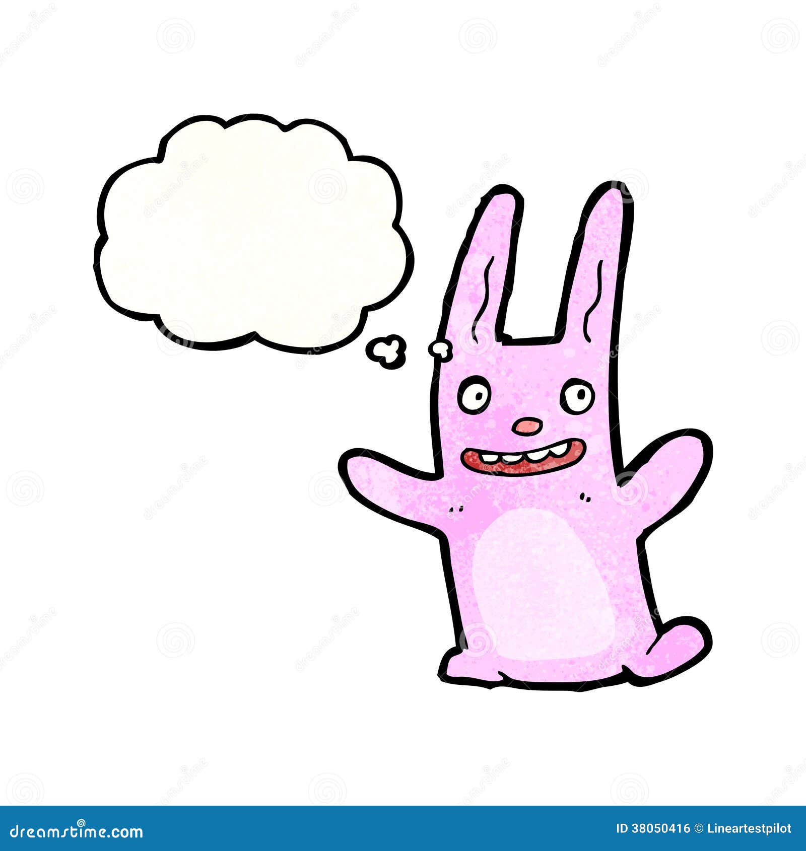 Cartoon crazy pink rabbit stock vector. Illustration of crazy - 38050416