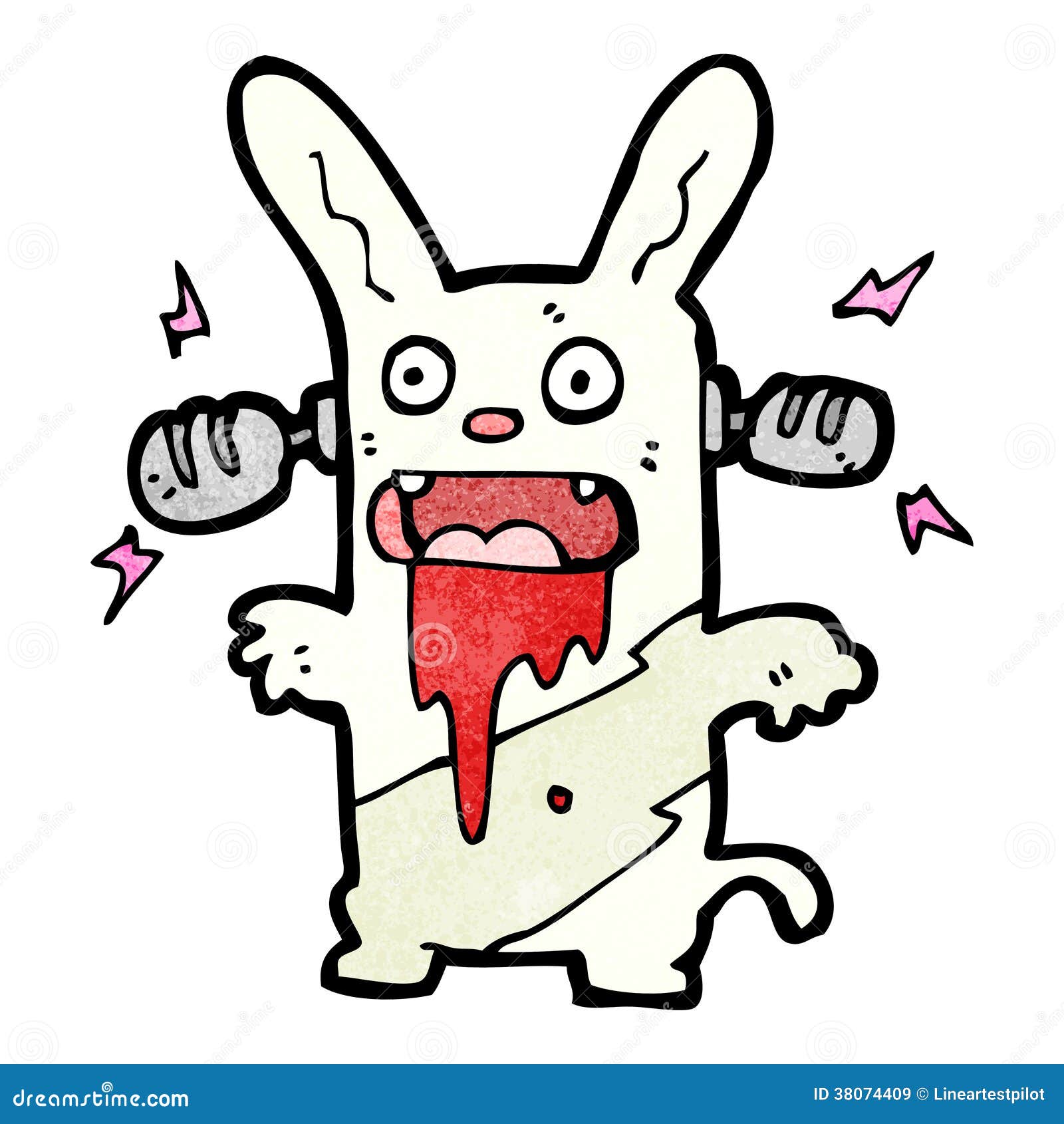 Cartoon crazy rabbit stock illustration. Illustration of quirky - 38074409