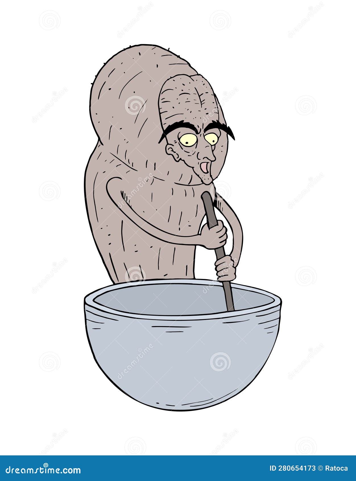 Cartoon creature cooking stock vector. Illustration of container ...