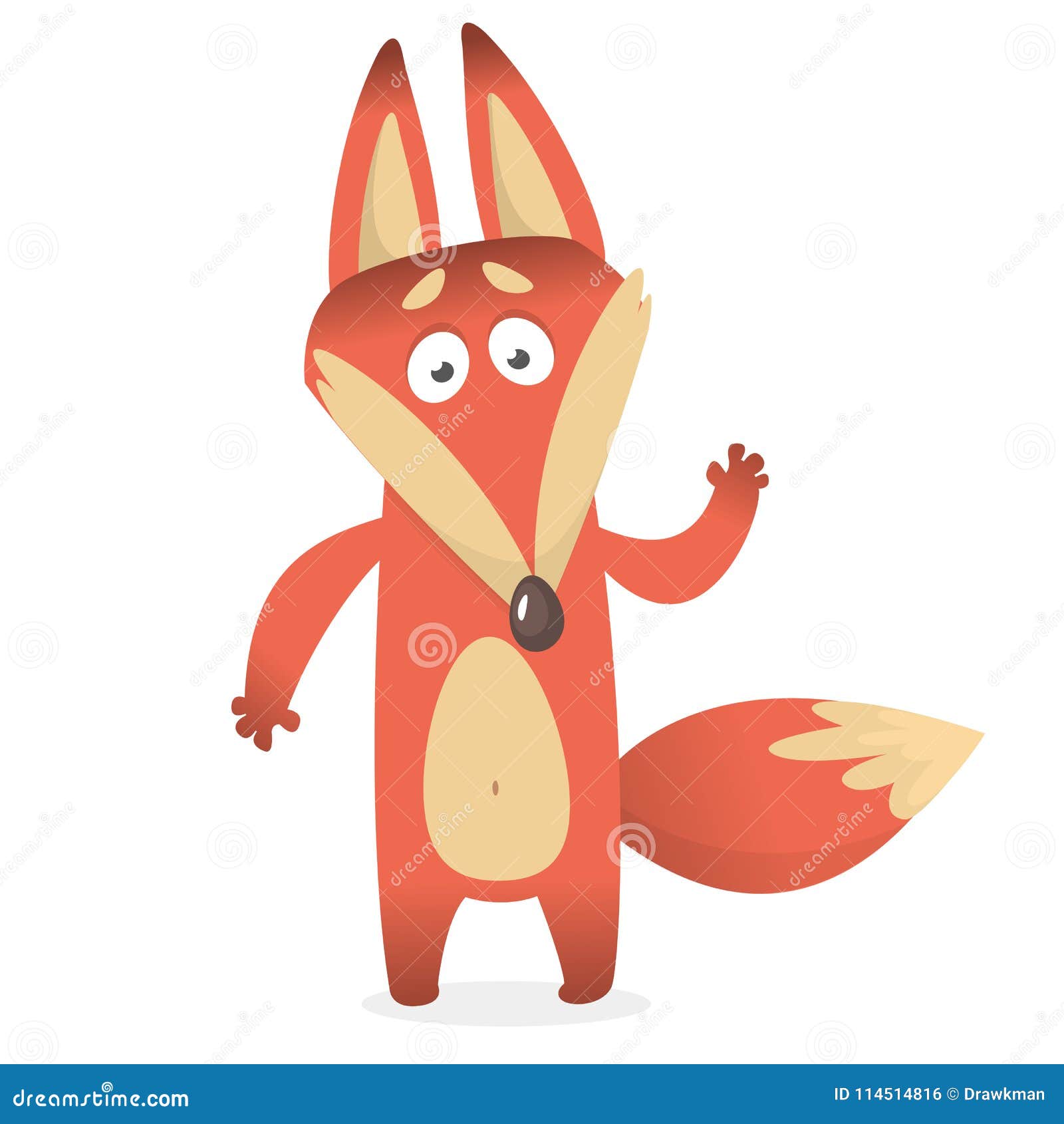 Cartoon of Creeping Sly Fox with a Large Tail. Vector Illustration ...