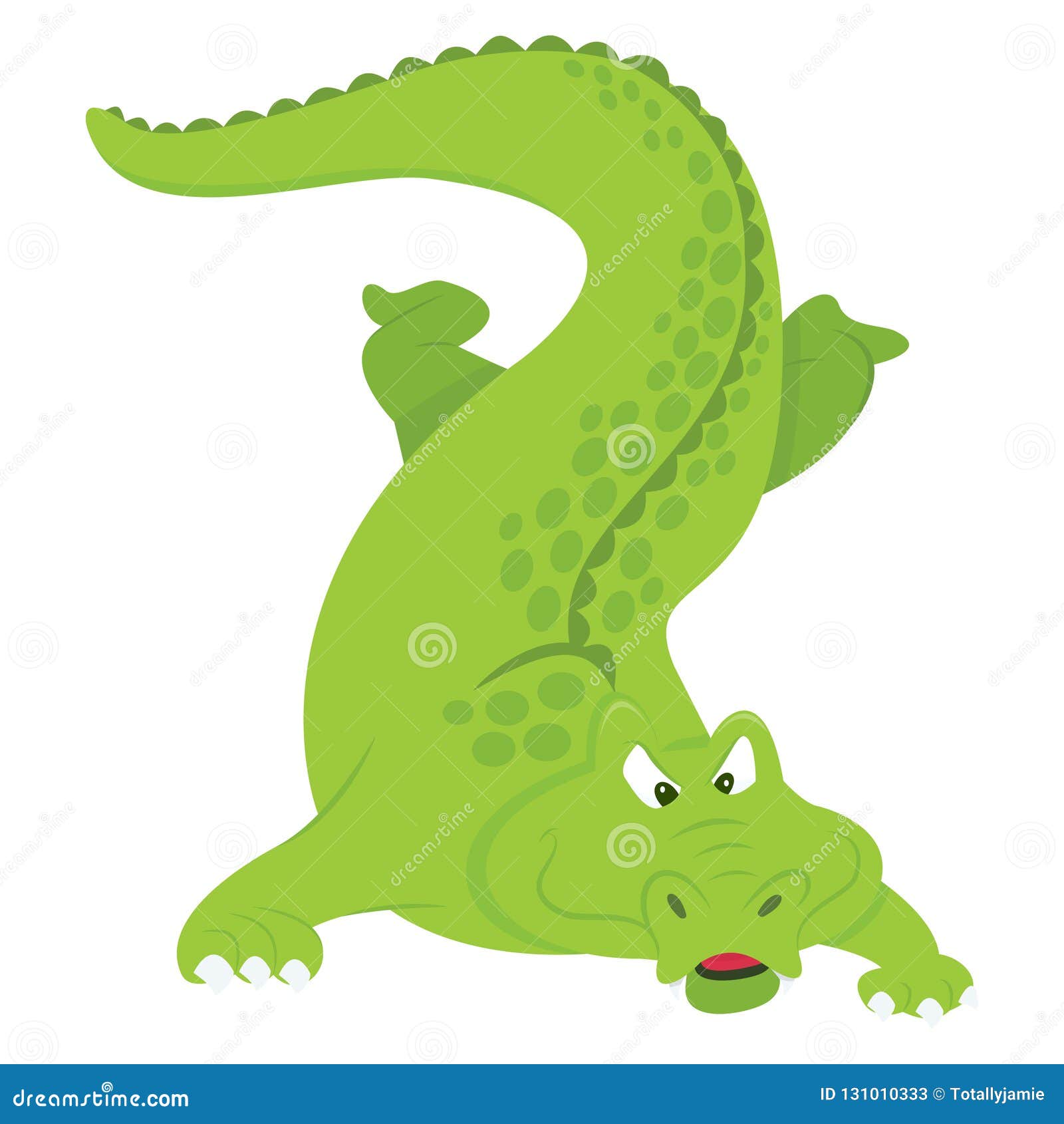 Cartoon Crocodile Evil Looking Front Facing Stock Vector - Illustration ...