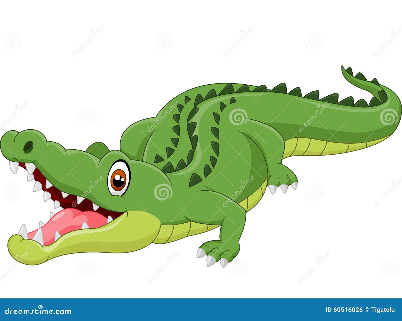 Cartoon Crocodile Brushing His Teeth. Royalty-Free Stock Photo ...