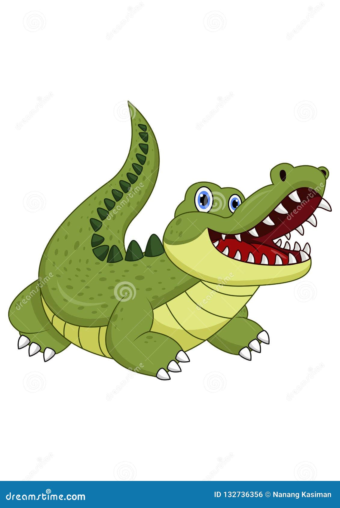 Vector Cartoon Happy Fun Crocodile Character Vector Illustration ...