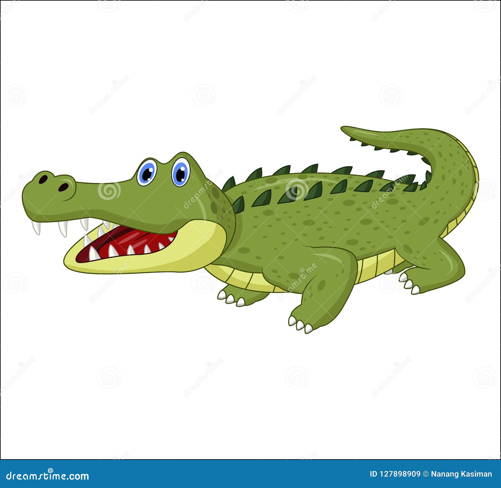 Cartoon Crocodile Isolated on White Background Stock Vector ...