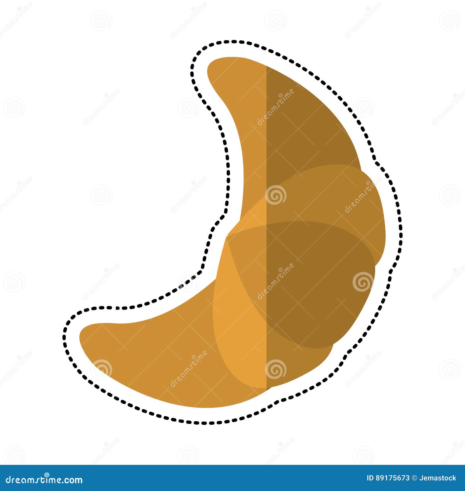 Cartoon Croissant Drawing Vector Illustration | CartoonDealer.com ...