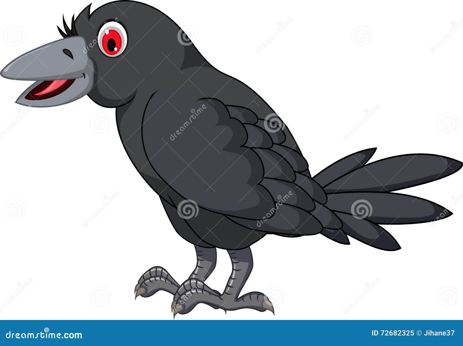Cartoon Crow Sitting In A Nest On A White Isolated Background. Vector ...