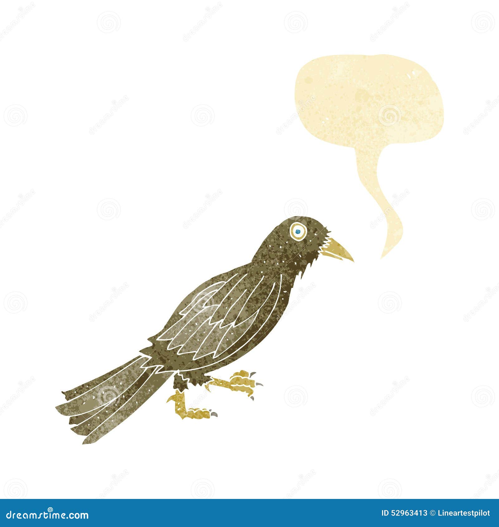 Cartoon Crow with Speech Bubble Stock Illustration - Illustration of ...