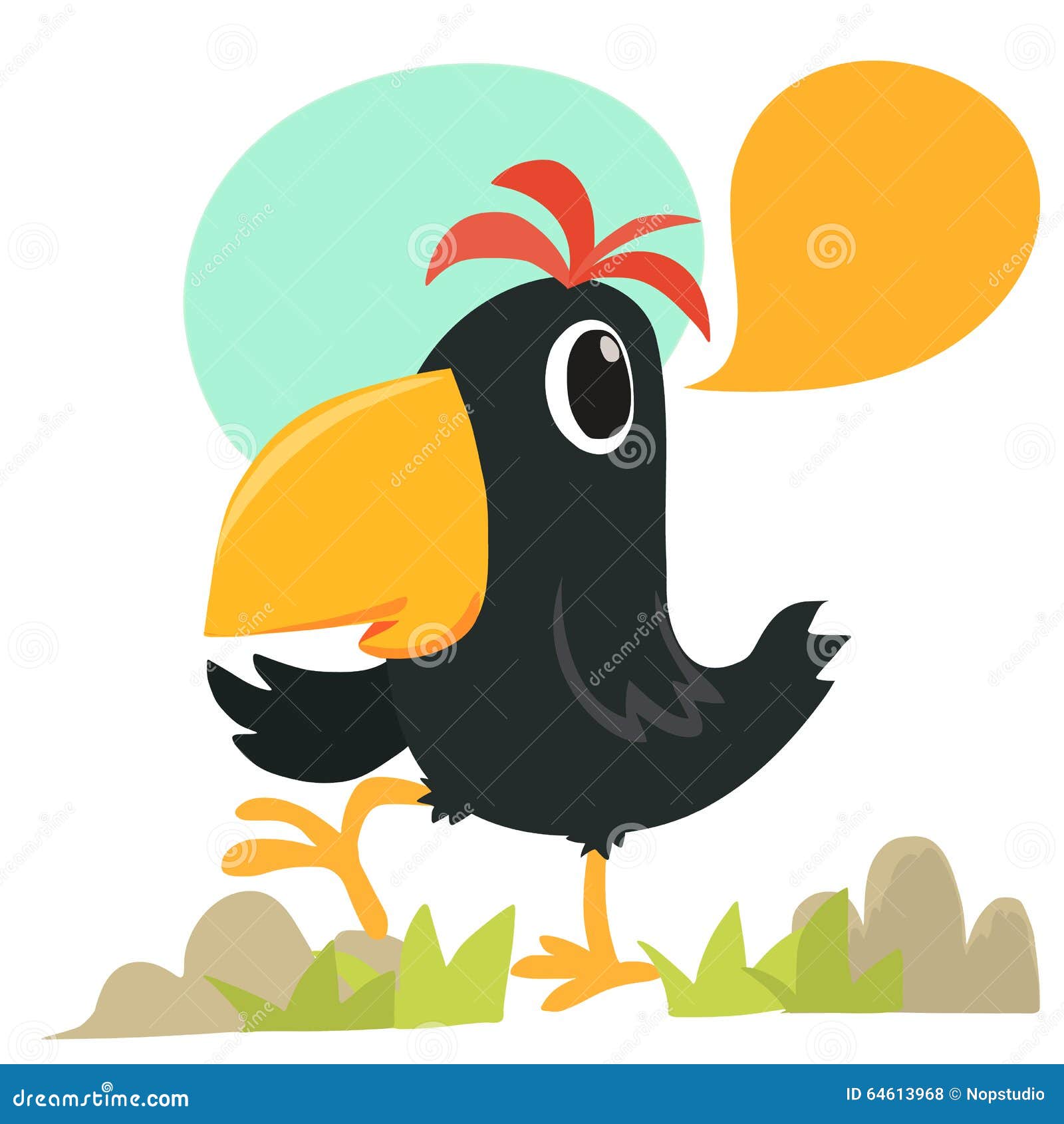 Cartoon crow talking stock vector. Illustration of action - 64613968