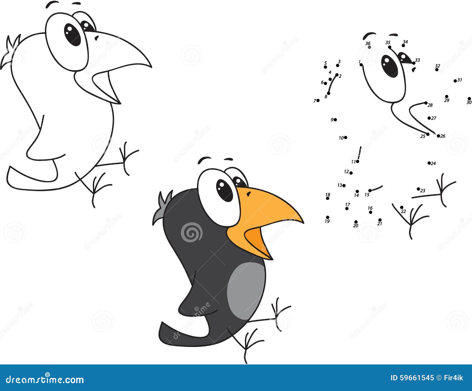 Starling Coloring Page Cartoon Vector | CartoonDealer.com #124941115