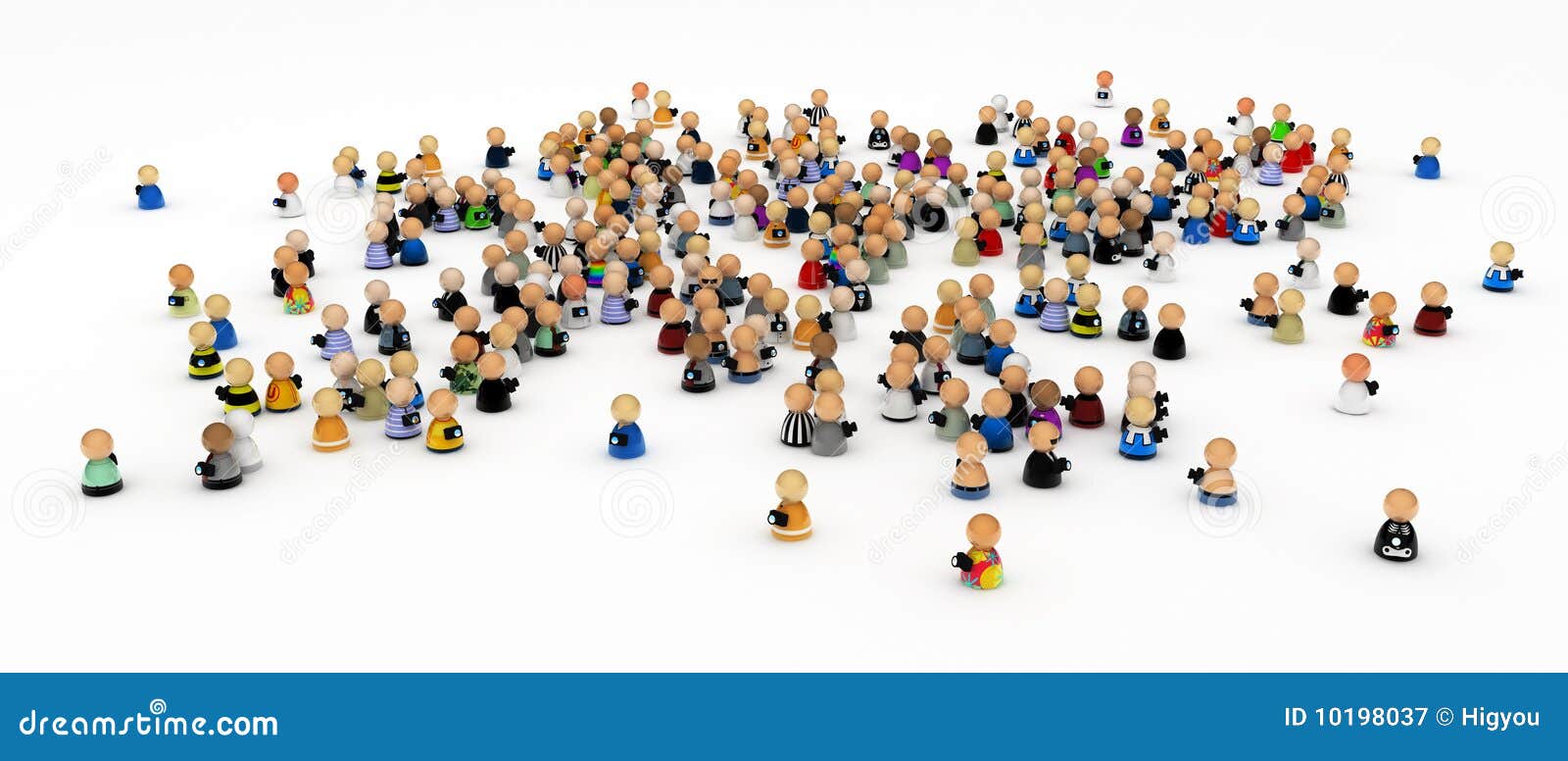 Cartoon Crowd with Cameras stock illustration. Illustration of crowd ...