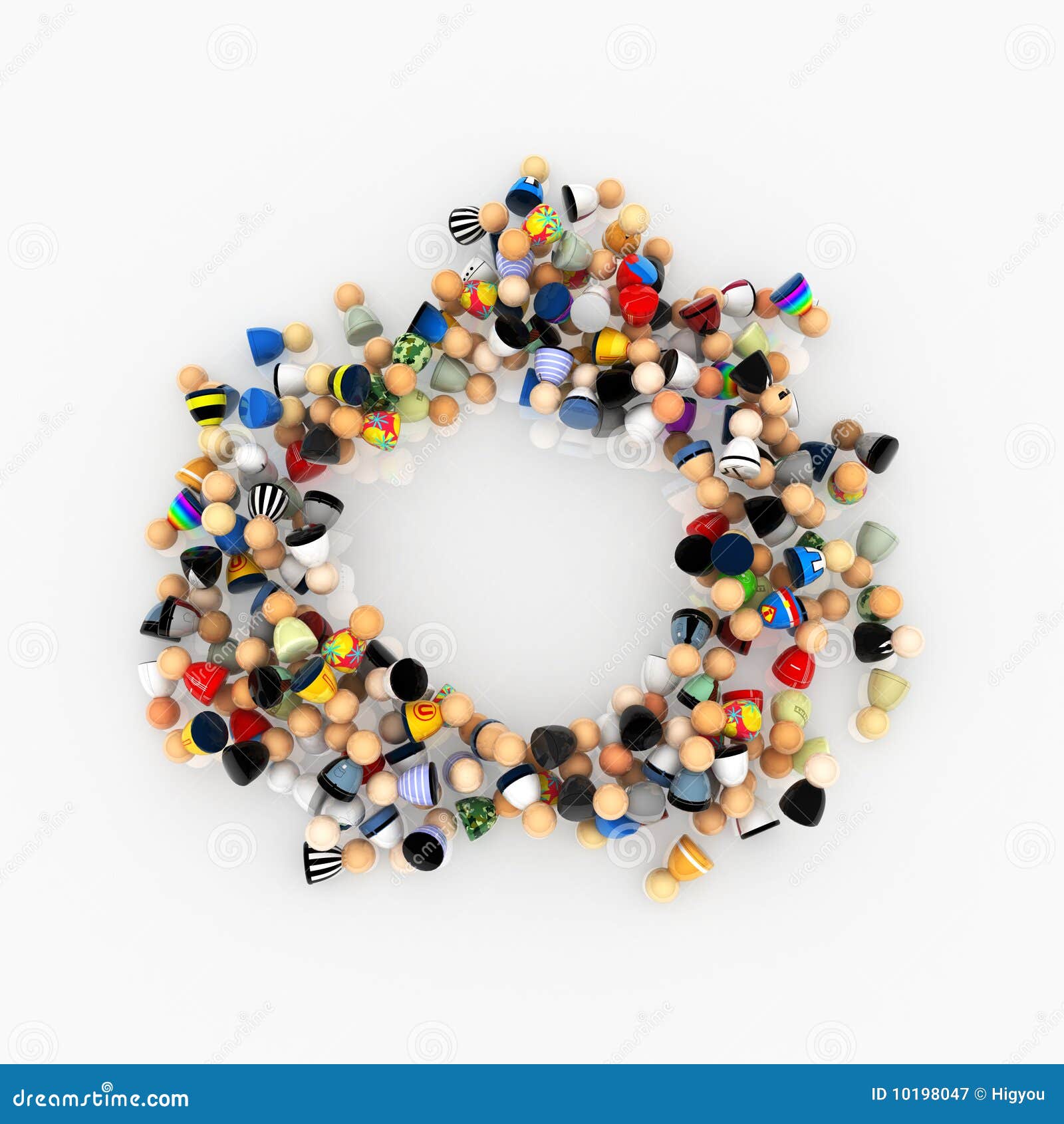 Cartoon Crowd, Circle Pile stock illustration. Illustration of ...