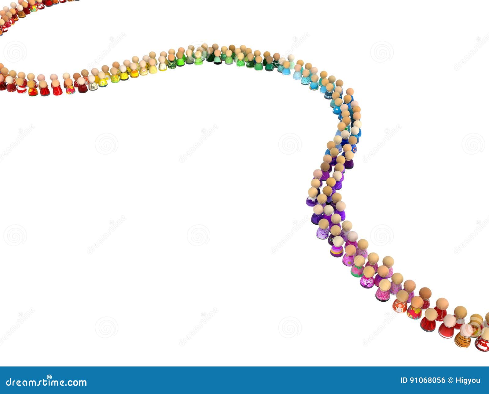 Cartoon Crowd, Color Queue stock illustration. Illustration of ...