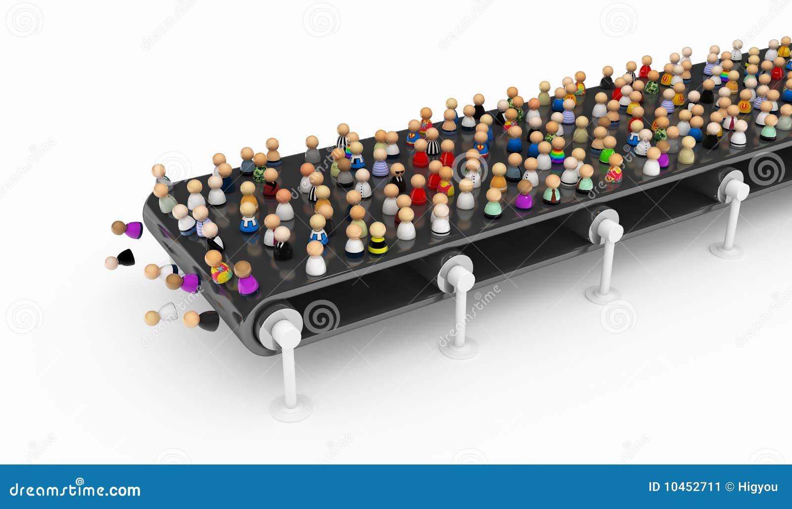 Cartoon Crowd, Conveyor stock illustration. Illustration of ...