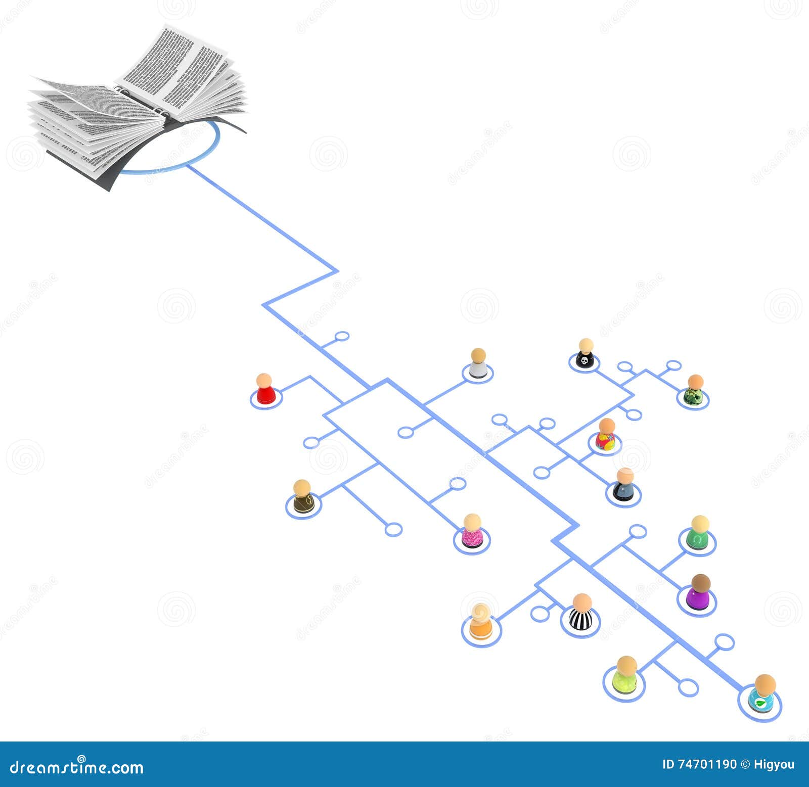 Cartoon Crowd, Document Link Stock Illustration - Illustration of ...