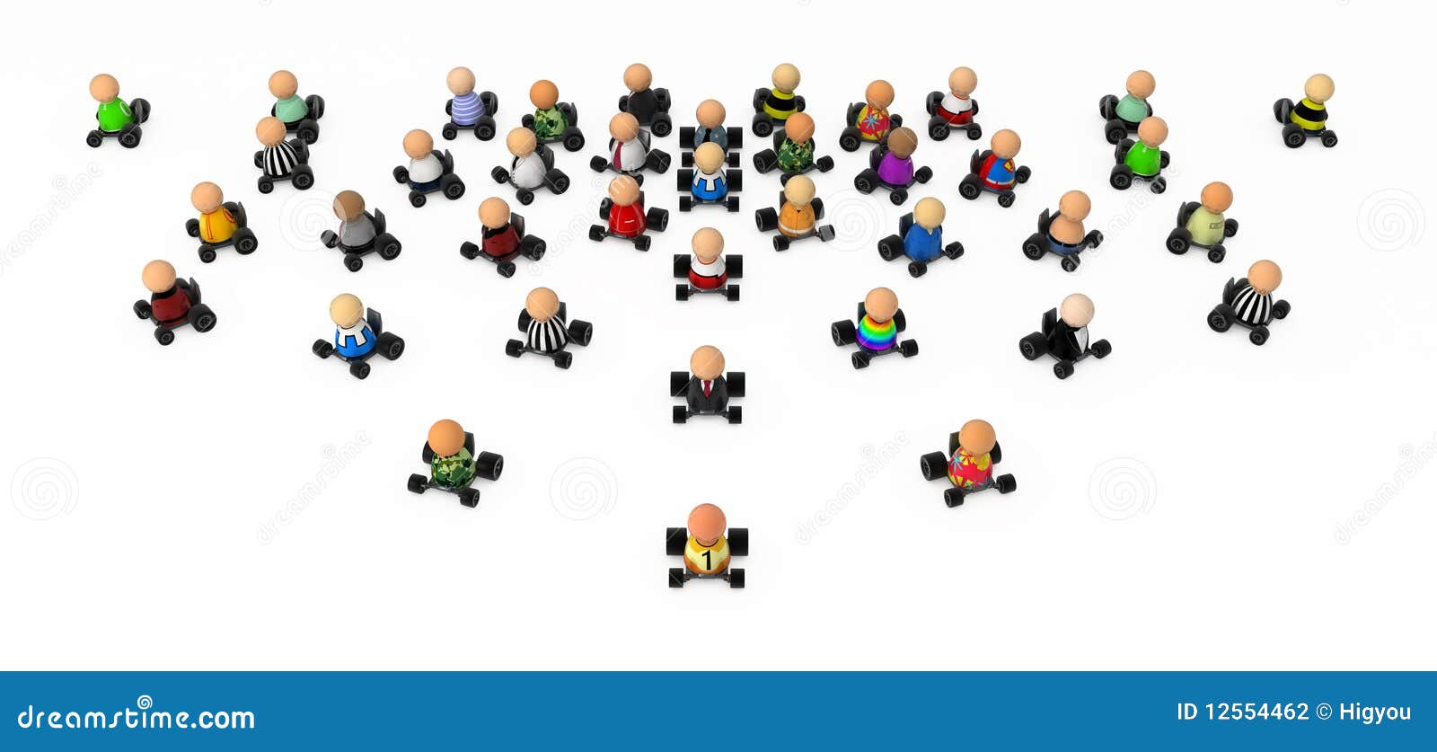 Cartoon Crowd, Drive stock illustration. Illustration of horizontal ...