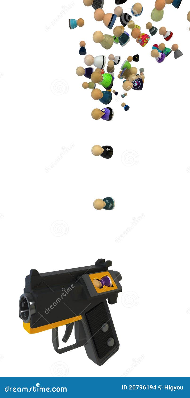 Cartoon Crowd, Gun Reload stock illustration. Illustration of bunch ...