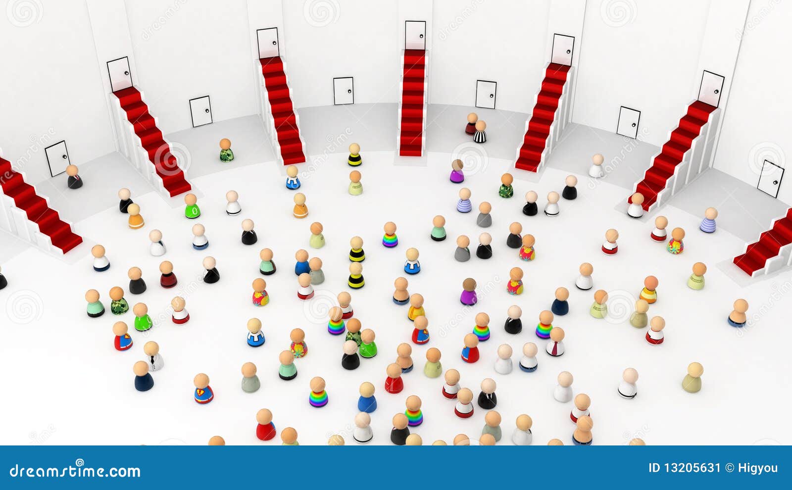 Cartoon Crowd, Hall stock illustration. Illustration of community ...