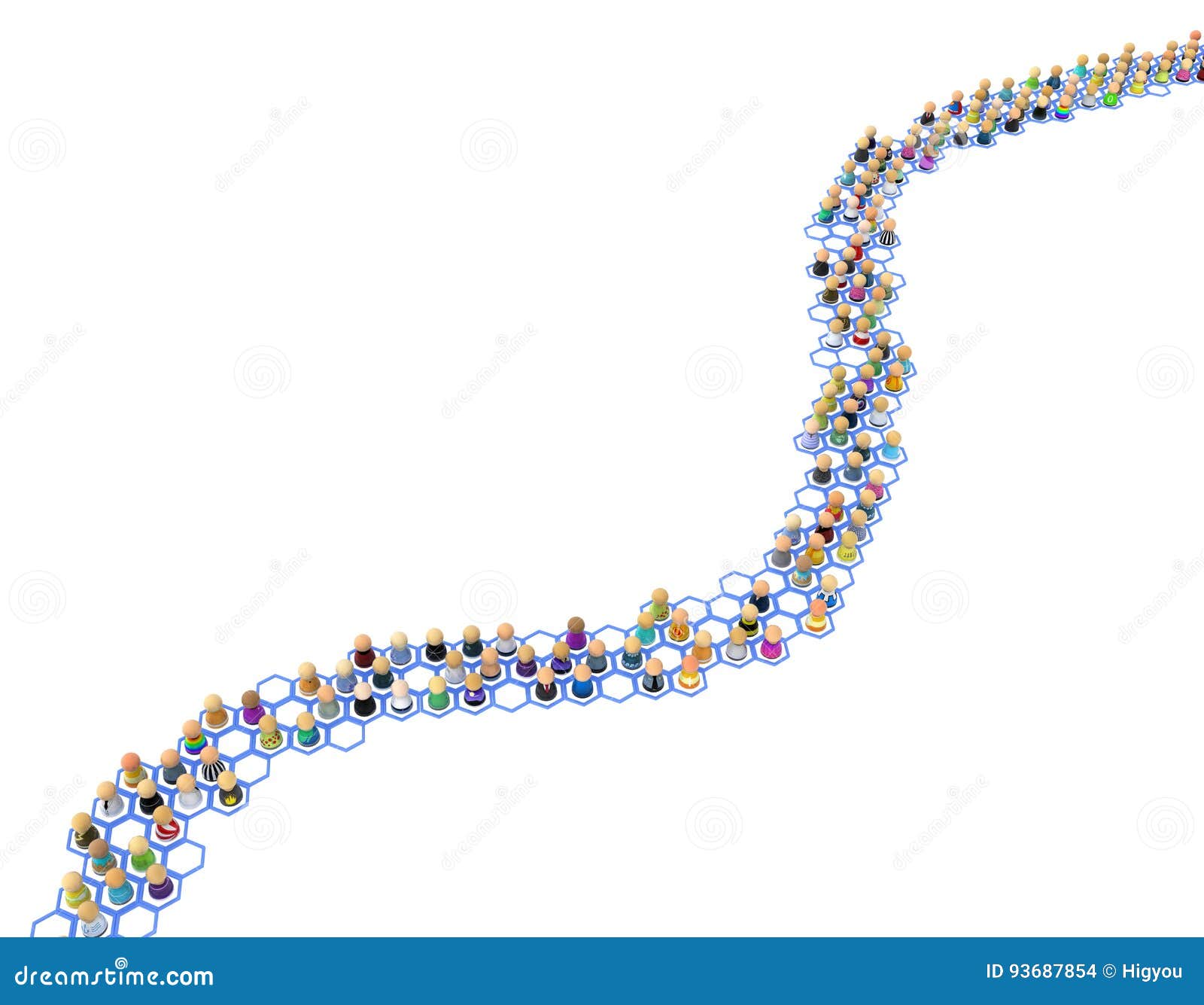 Cartoon Crowd, Hex System Path Stock Illustration - Illustration of ...