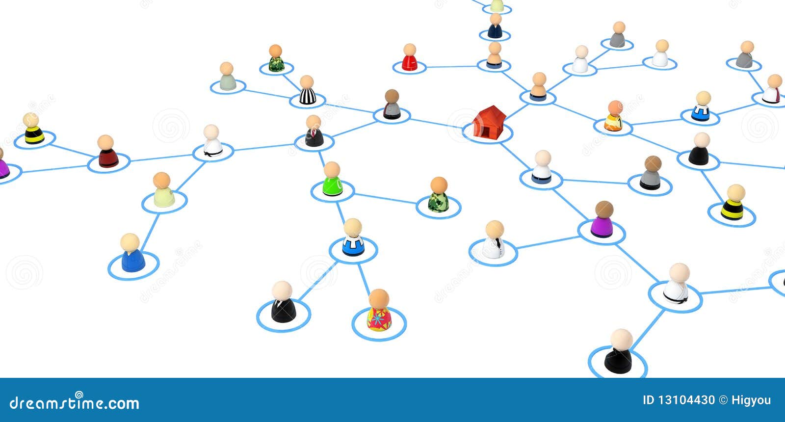 Cartoon Crowd, House Link stock illustration. Illustration of ...