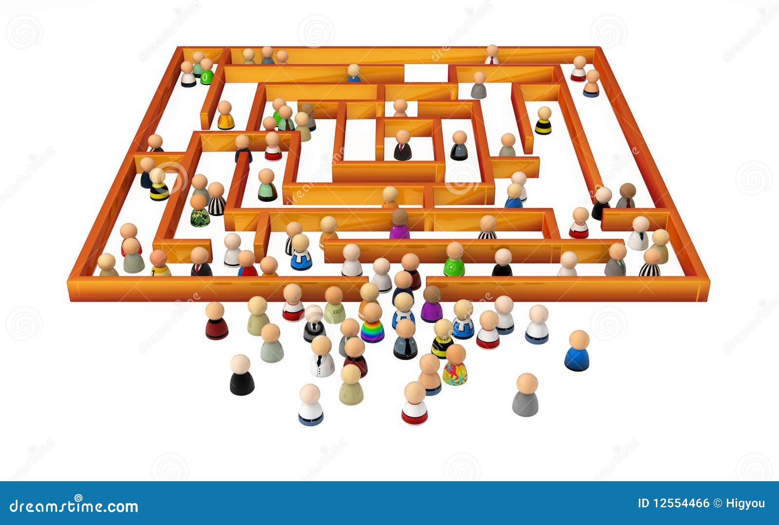 Cartoon Crowd, Labyrinth stock illustration. Illustration of isolated ...