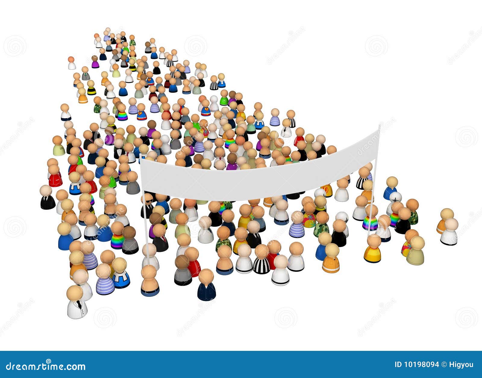 Cartoon Crowd, Large Banner Stock Illustration - Illustration of group ...