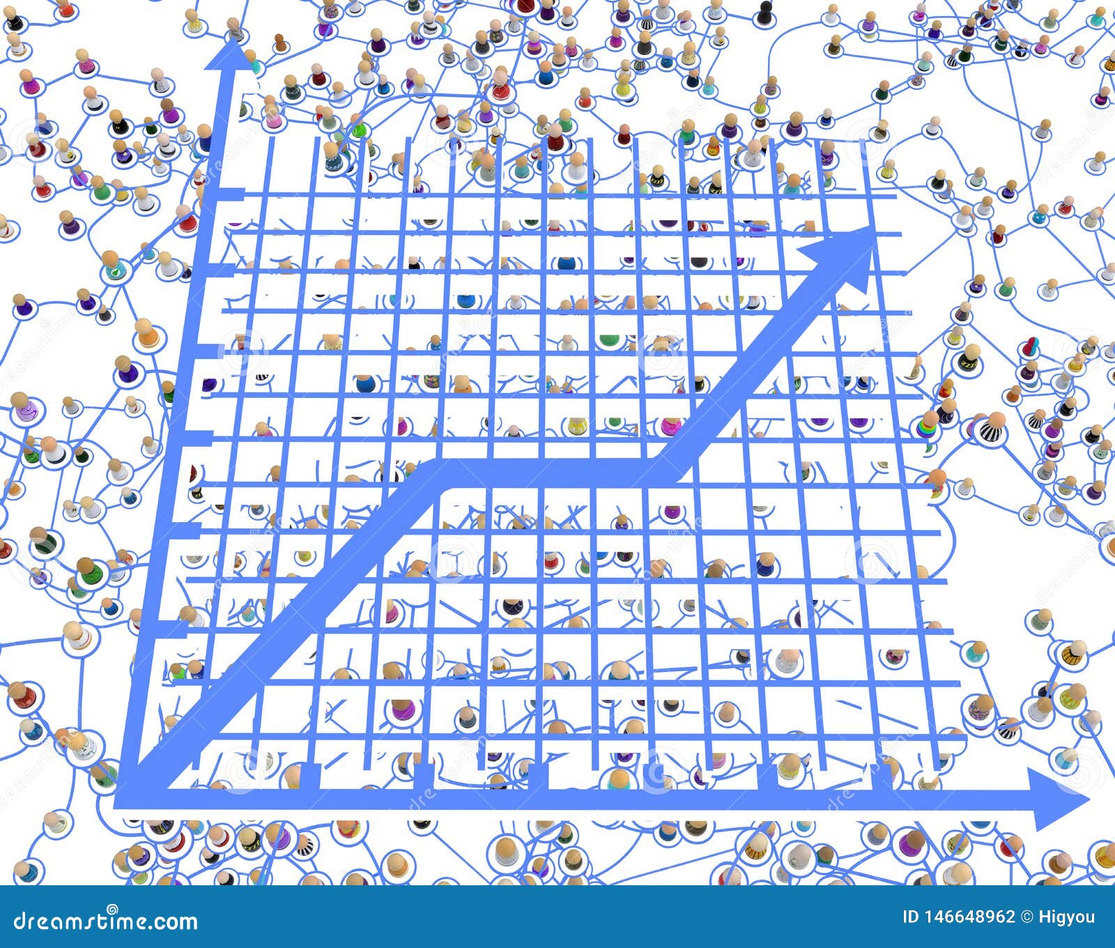 Cartoon Crowd Layered System, Growth Chart Stock Illustration ...