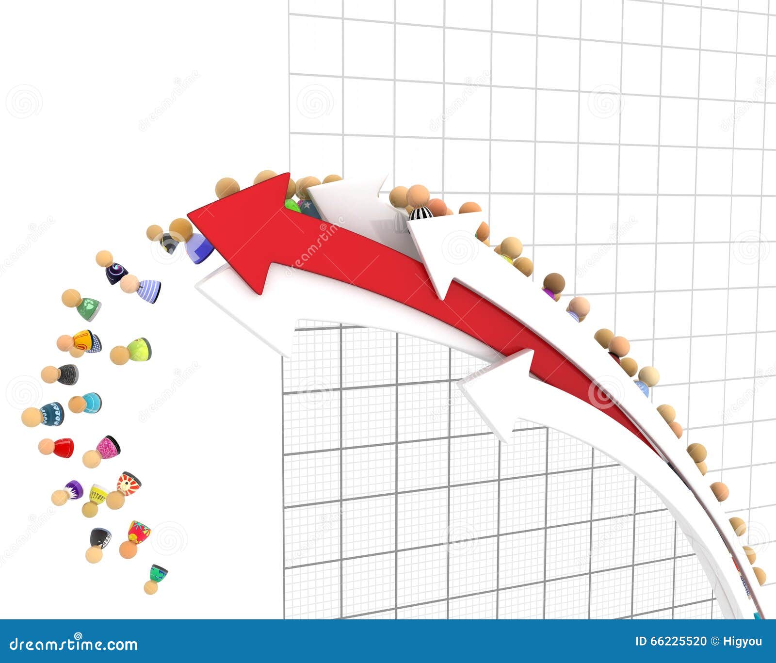 Cartoon Crowd, Line Graph Fall Stock Illustration - Illustration of ...