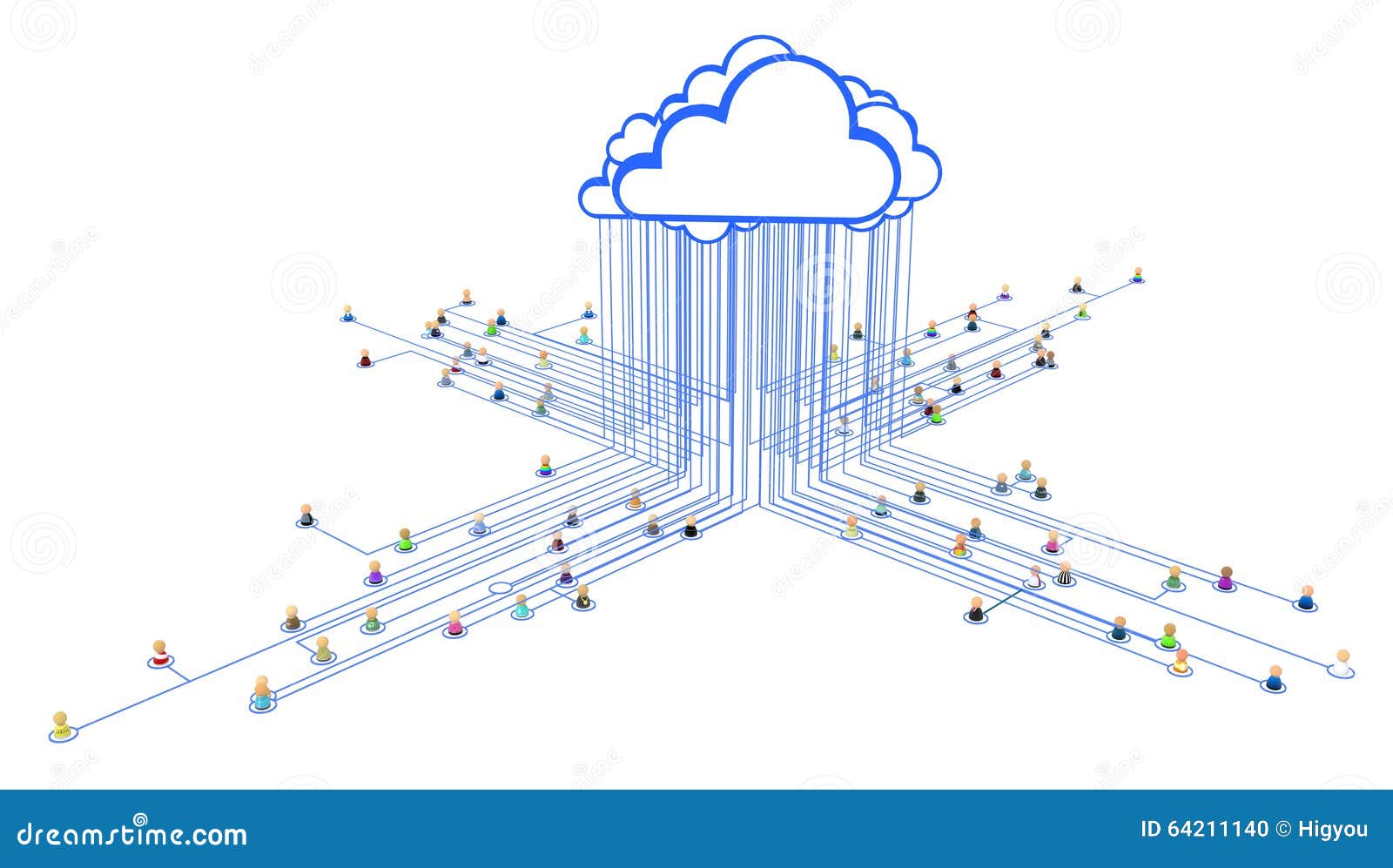 Cartoon Crowd, Link Cloud stock illustration. Illustration of internet ...