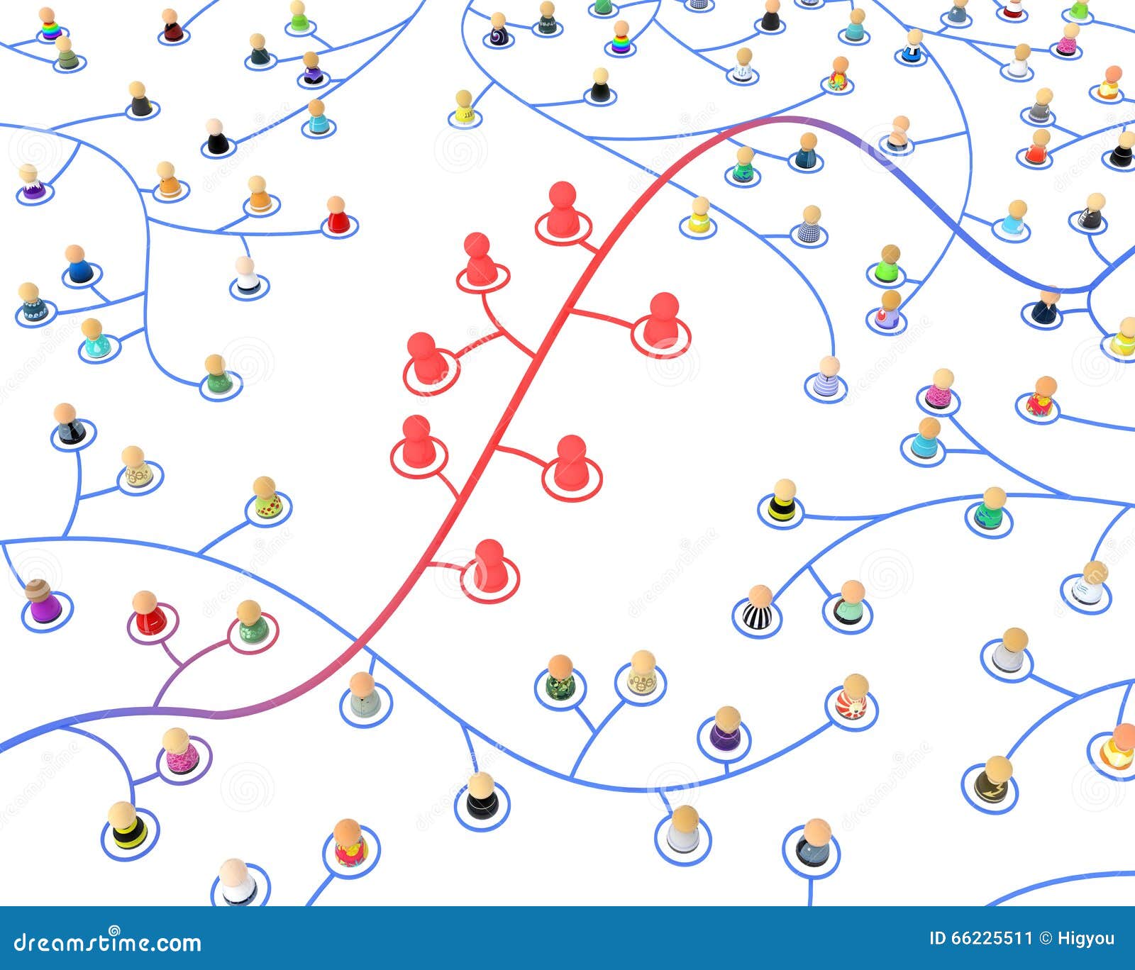 Cartoon Crowd, Link Red Segment Stock Illustration - Illustration of ...