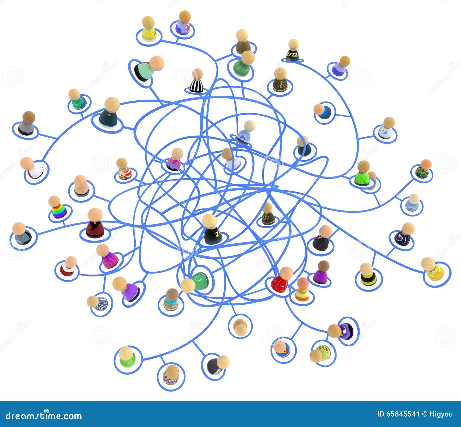 Cartoon Crowd, Link Tangled Stock Illustration - Illustration of circle ...