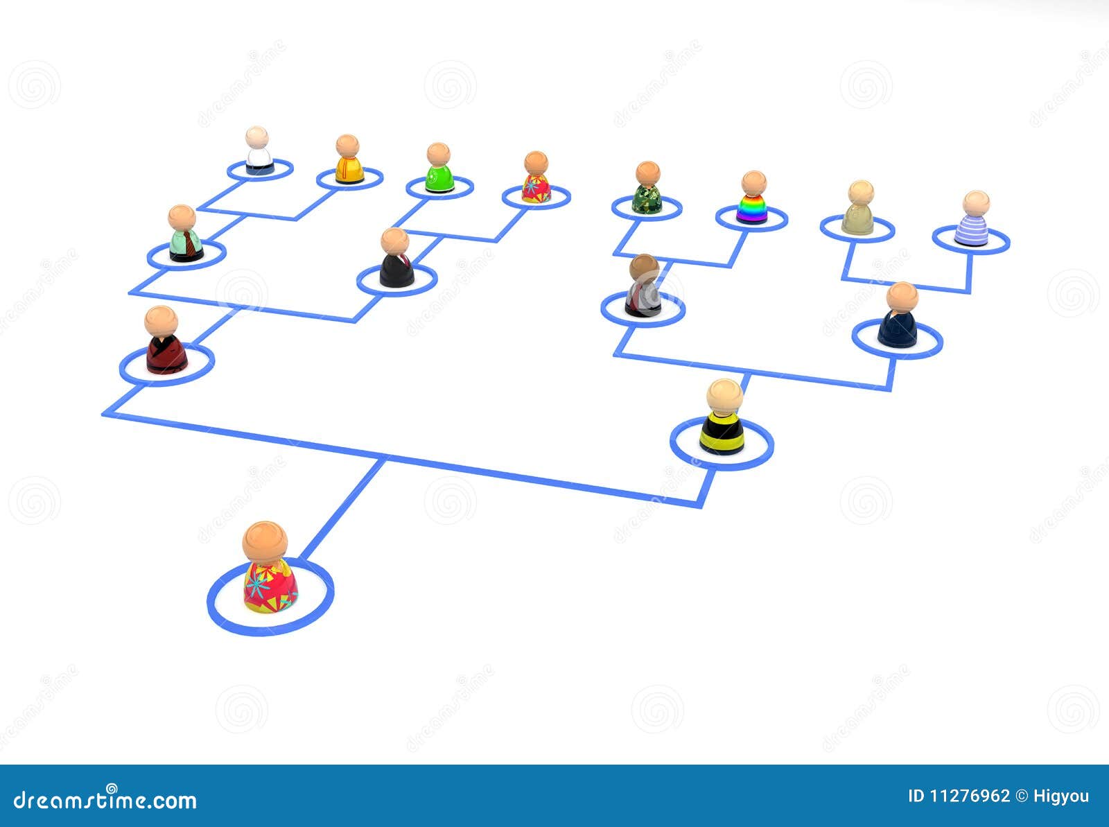 Cartoon Crowd, Link Tree stock illustration. Illustration of link ...