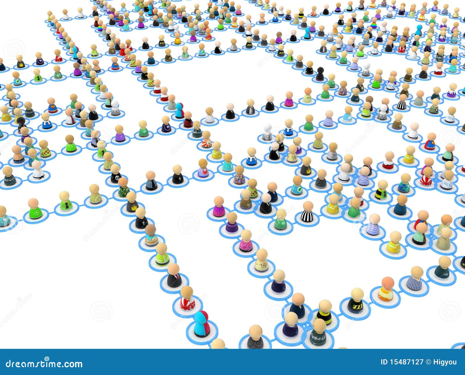 Cartoon Crowd Links, Straight Angles Stock Illustration - Illustration ...