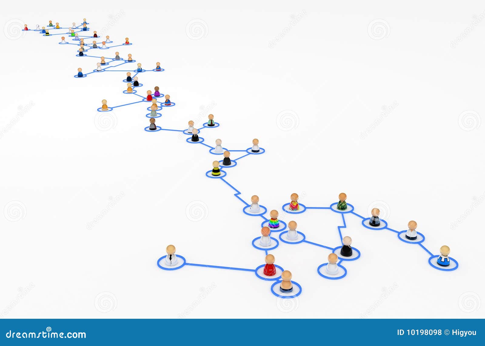 Cartoon Crowd, Long Chain stock illustration. Illustration of ...