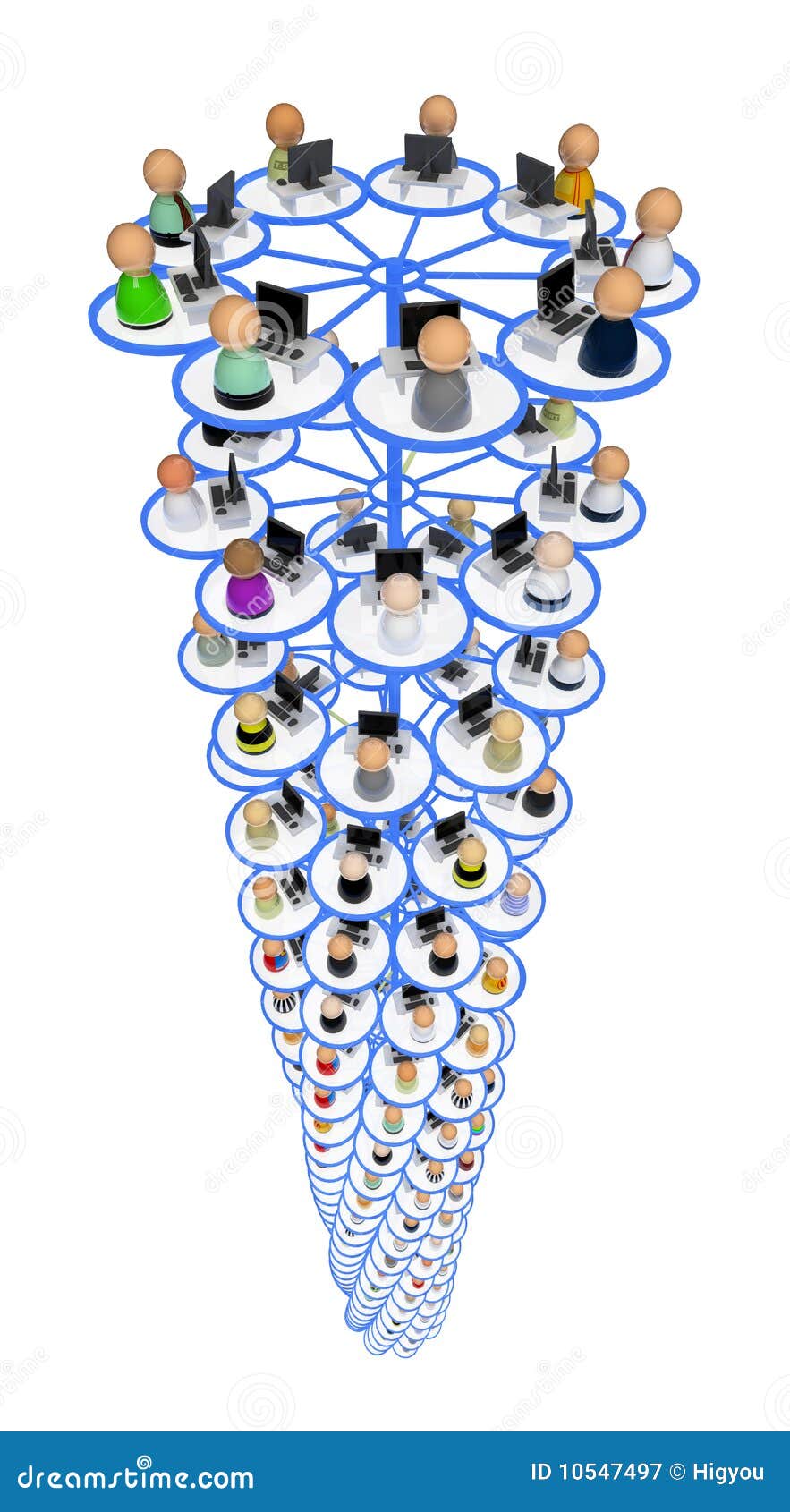 Cartoon Crowd, Network Pillar Stock Illustration - Illustration of ...