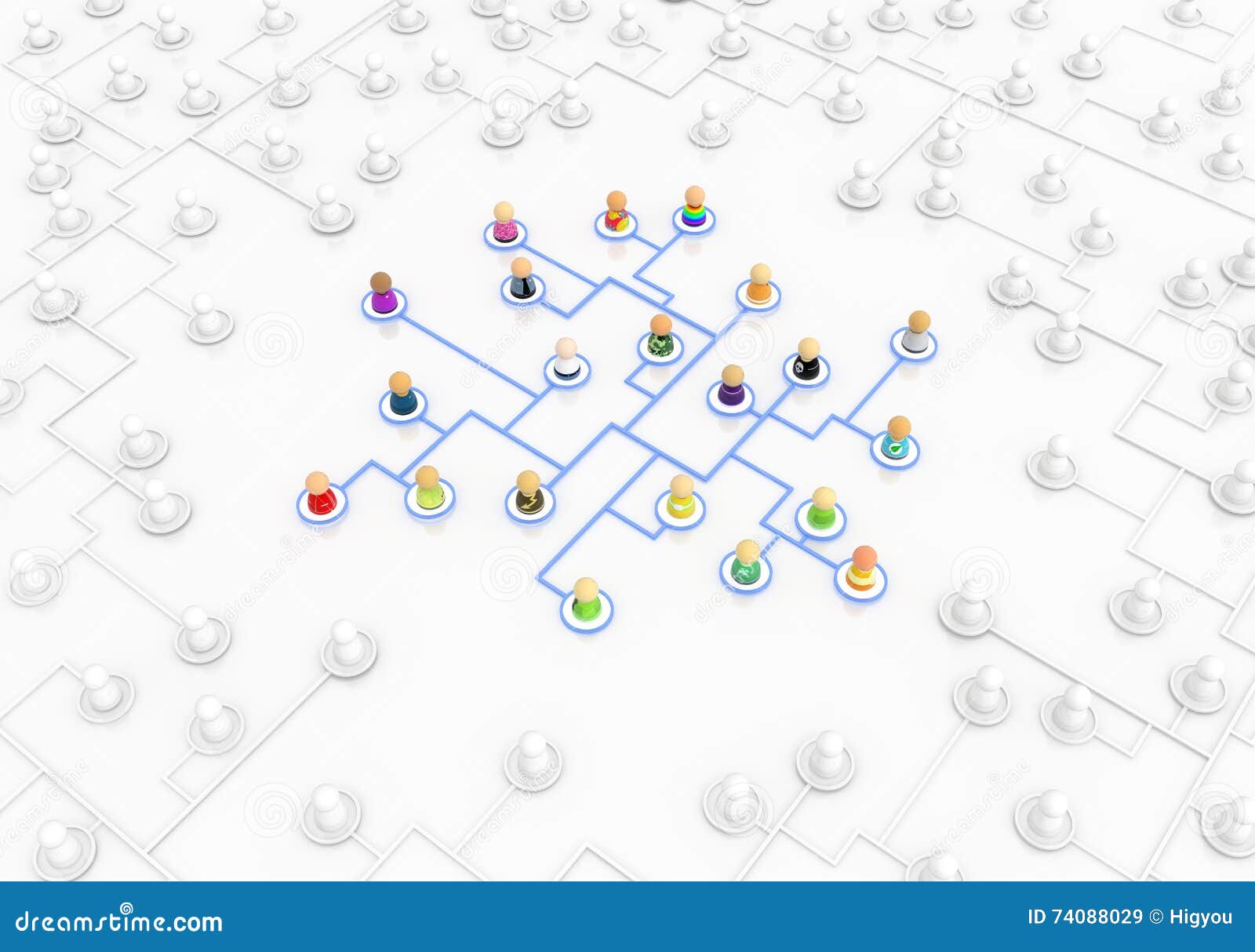 Cartoon Crowd, Network Unique Stock Illustration - Illustration of ...