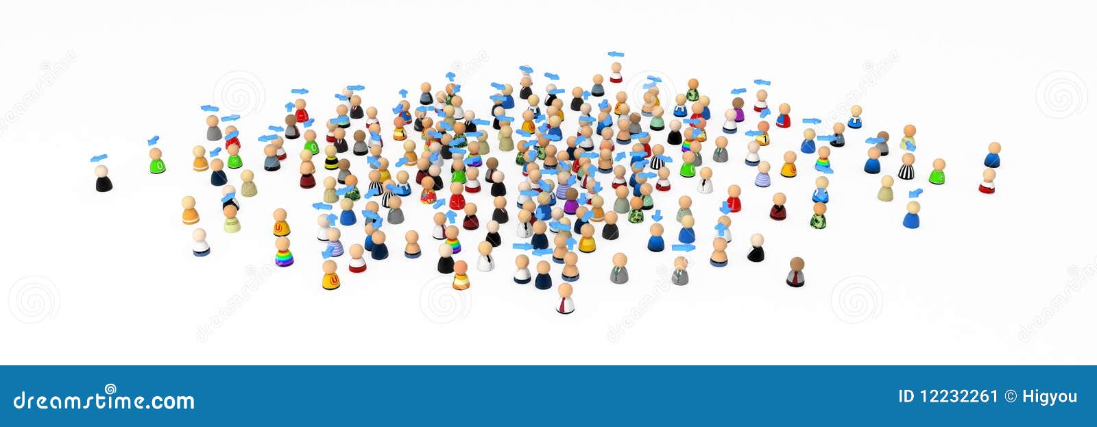 Cartoon Crowd, Own Directions Stock Illustration - Illustration of ...