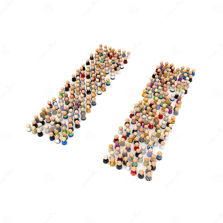Cartoon Crowd, Pause stock illustration. Illustration of rendering ...