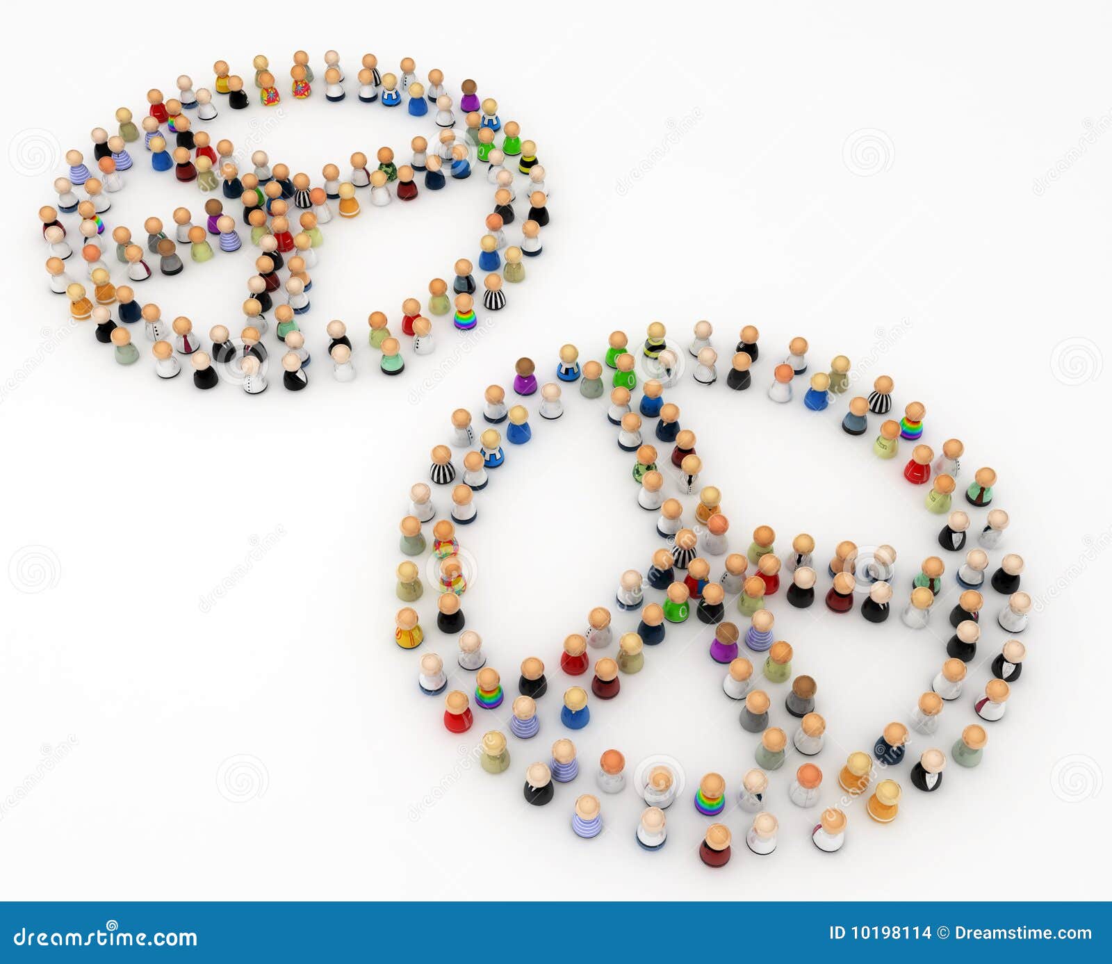 Cartoon Crowd, Peace Symbols Stock Illustration - Illustration of ...