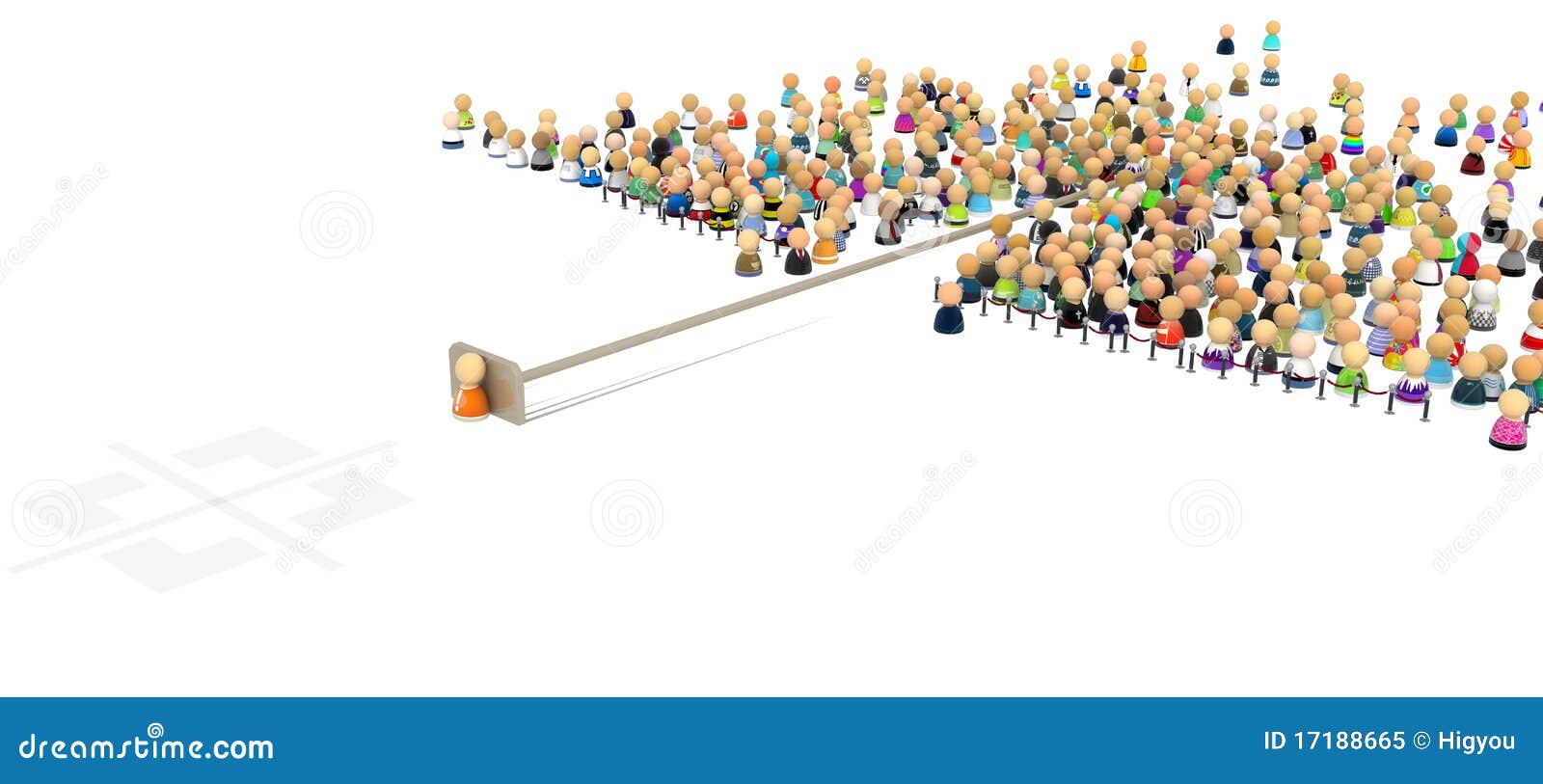 Cartoon Crowd, Pushed Out stock illustration. Illustration of figure ...